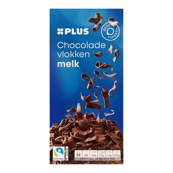 PLUS Chocoladevlokken melk Fairtrade Per Doos 300 g