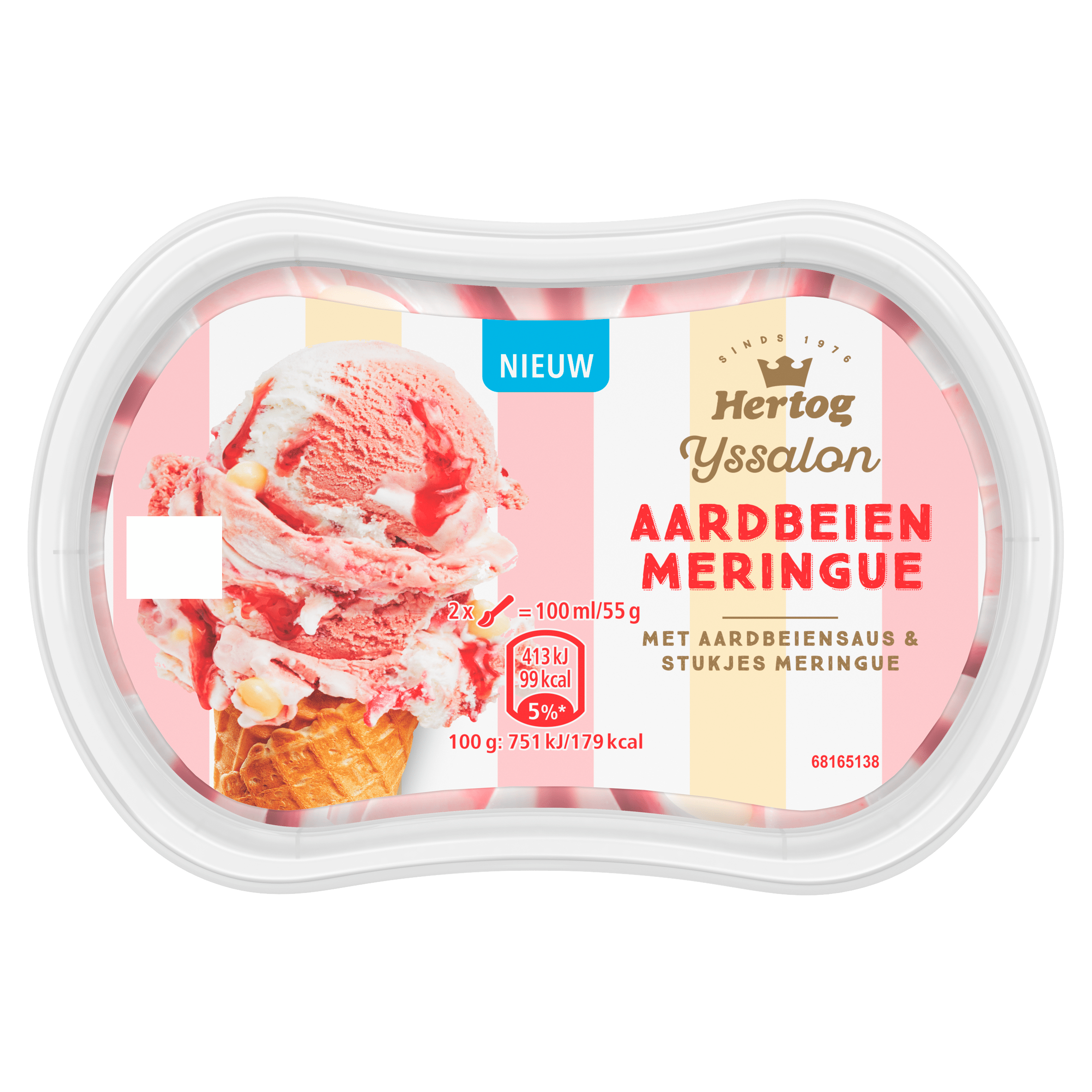 Hertog Aardbeien merengue ijs Per Beker 200 ml