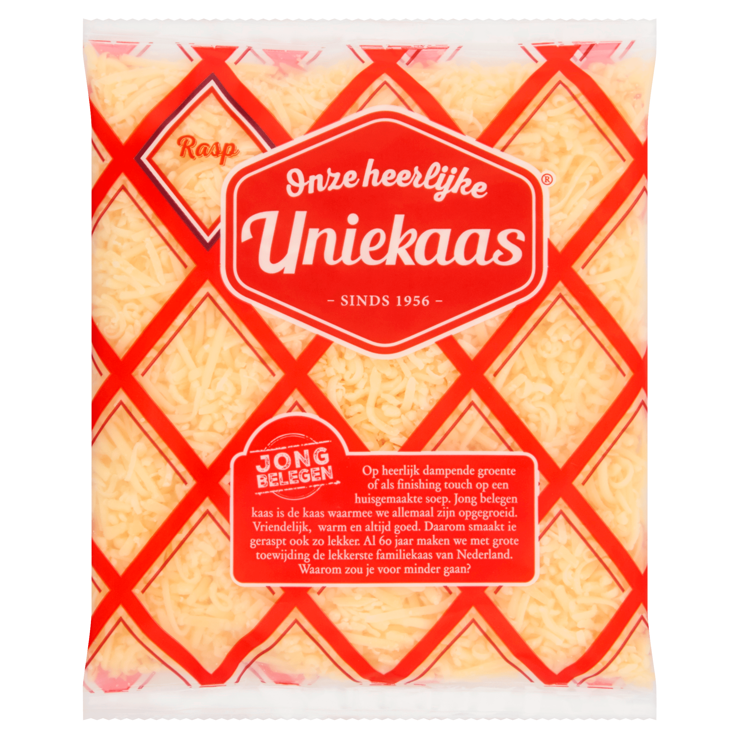 Uniekaas Jong belegen 48+ rasp Per Zakje 150 g