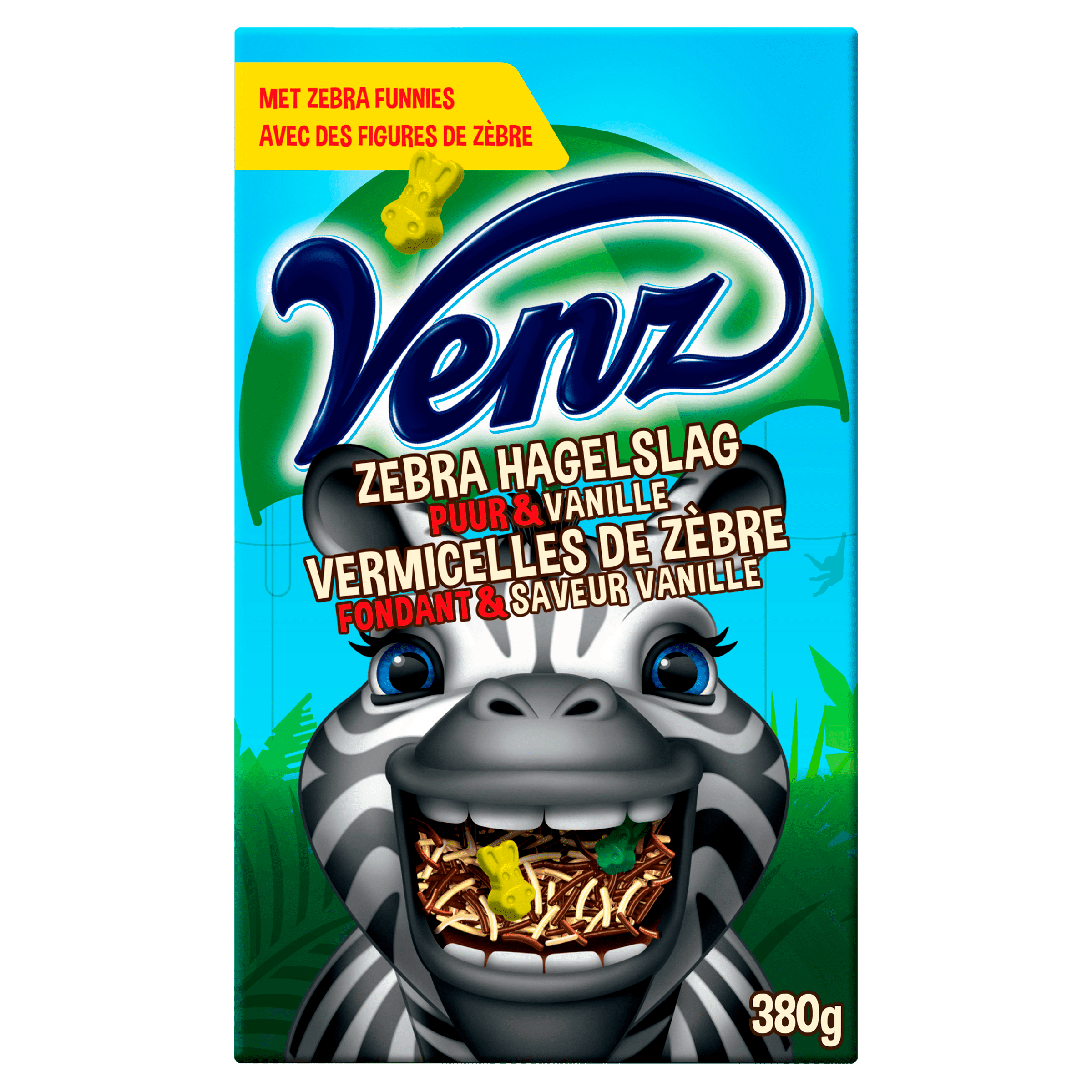 Venz Rimboe zebrahagelslag puur vanille Per Doos 380 g