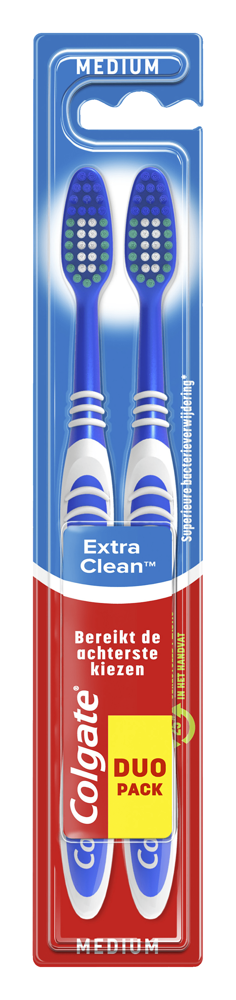 Colgate Extra clean tandenborstel duo-pack Per Tray 2 st