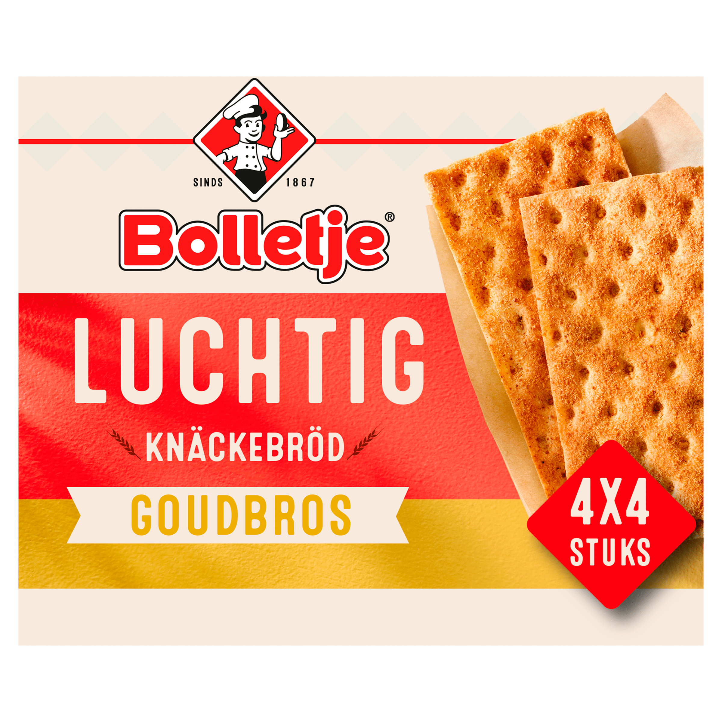 Bolletje Luchtig knäckebröd goudbros Per Doos 240 g