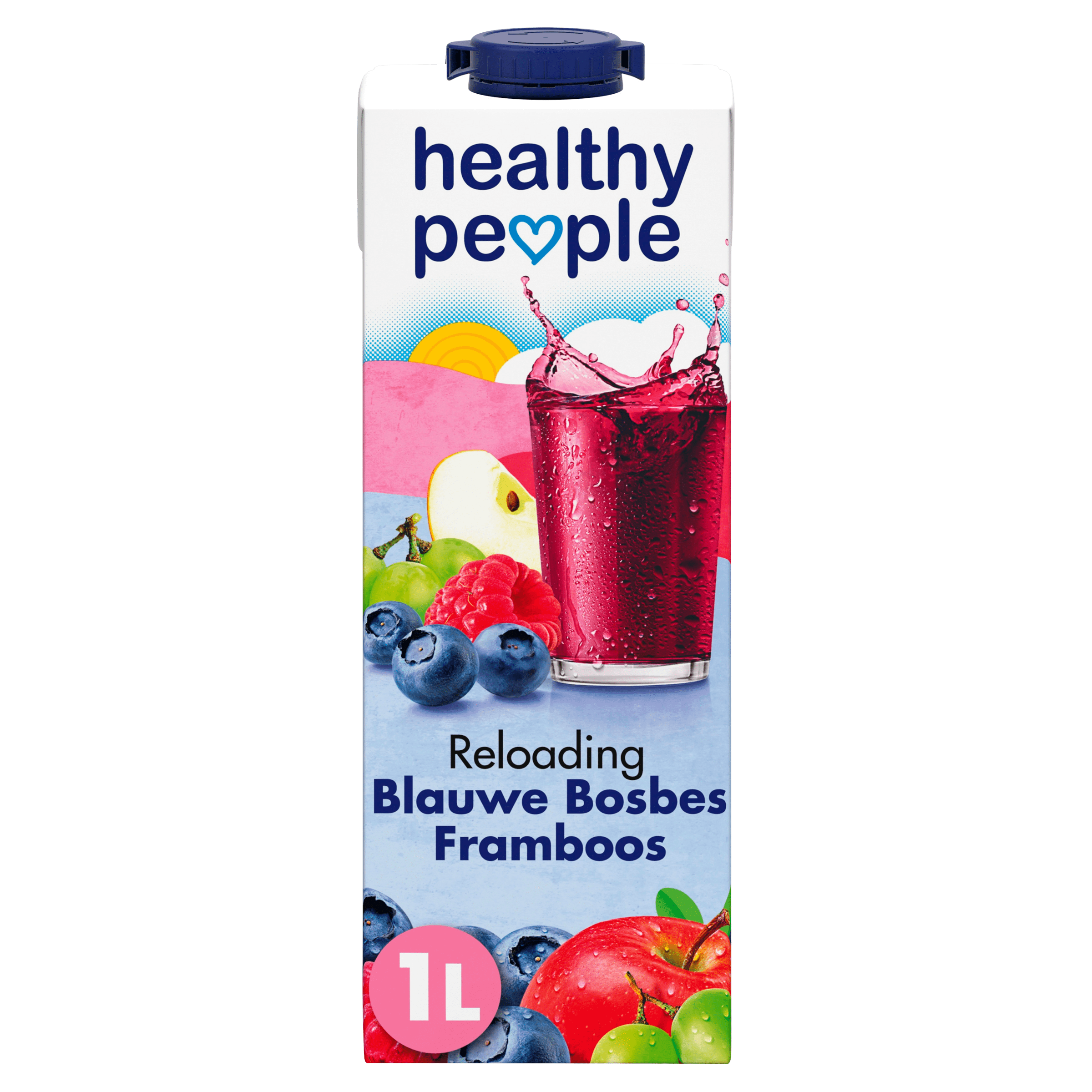 Healthy People Blauwe bosbes-framboos sap Per Pak 1000 ml