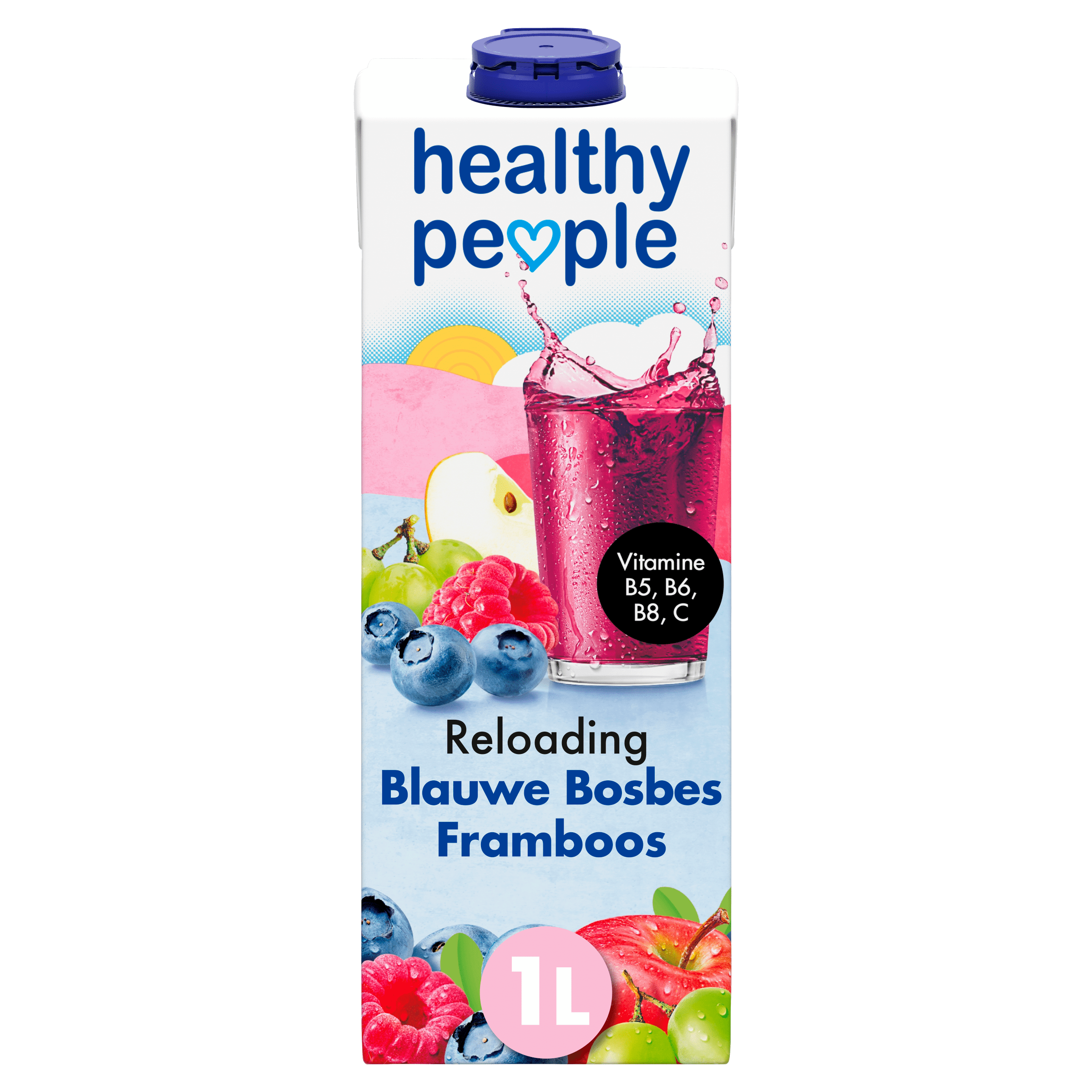 Healthy People Blauwe bosbes-framboos sap Per Pak 1000 ml