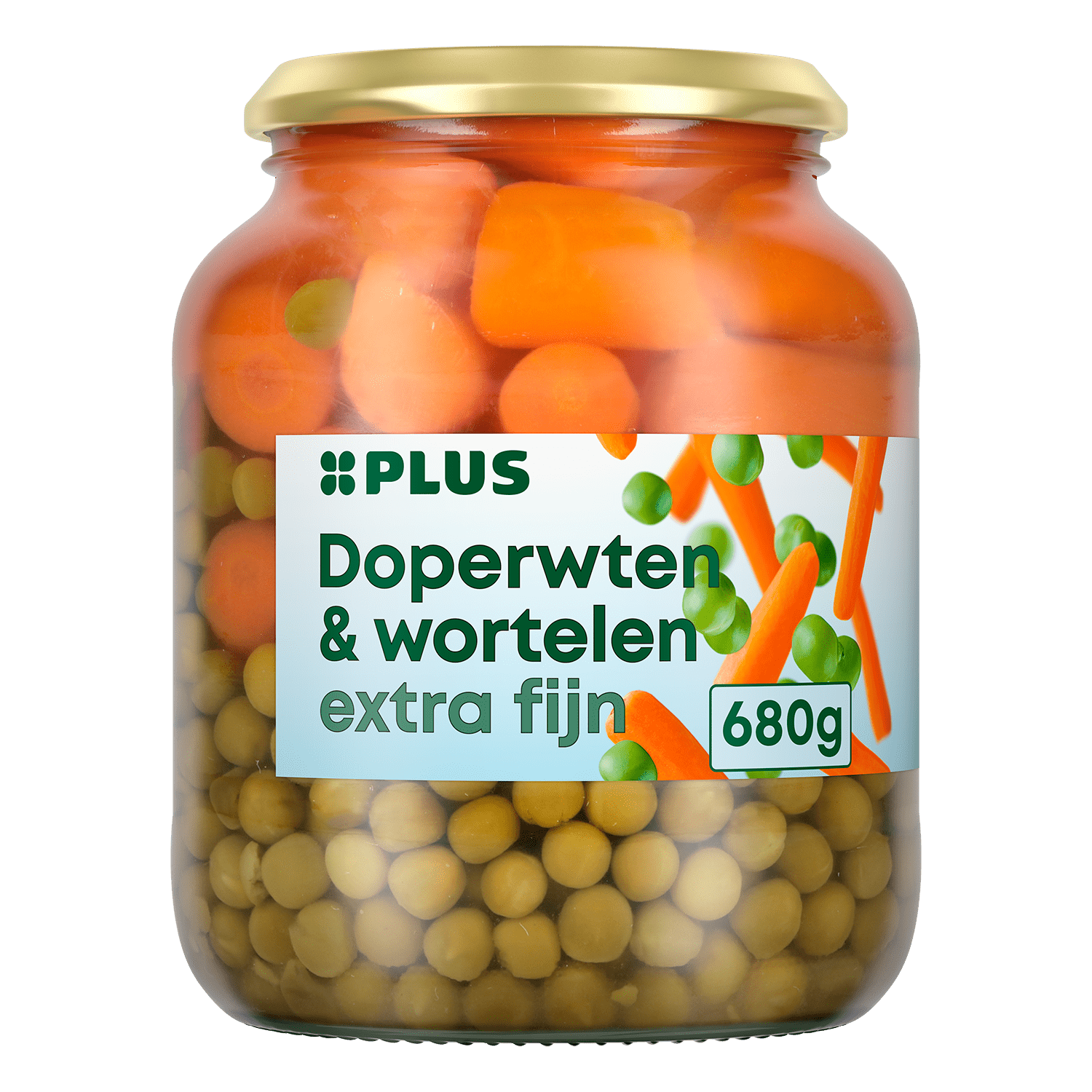 PLUS Doperwten en wortelen Per Pot 340 g