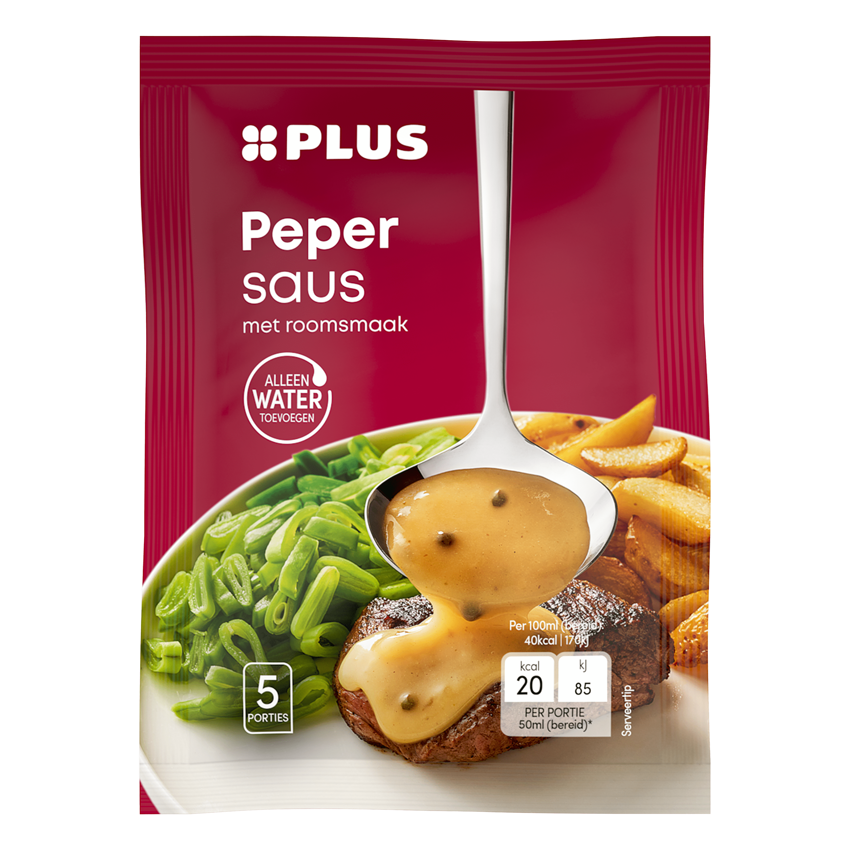 PLUS Mix voor peper-roomsaus Per Zakje 30 g