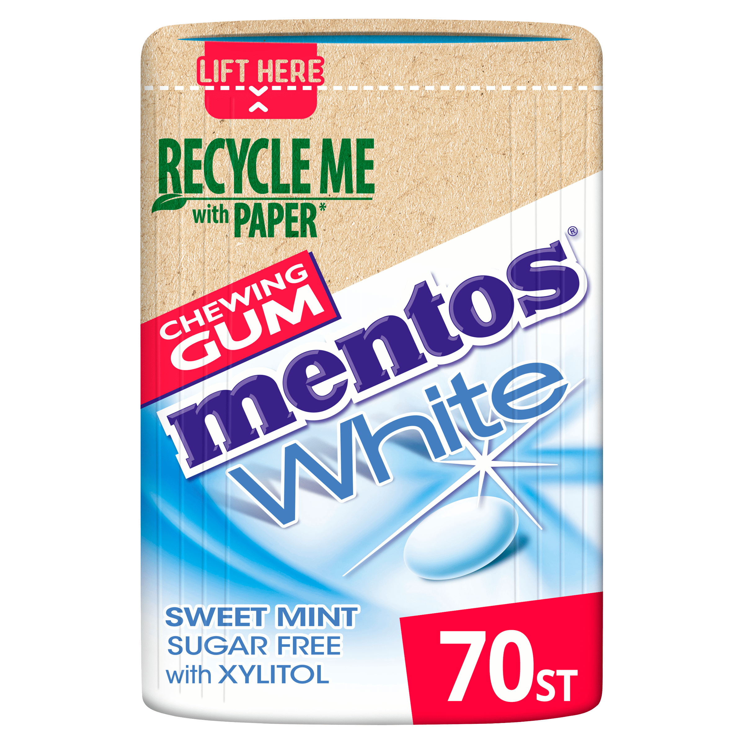 Mentos Gum white sweetmint Per Pot 70 st