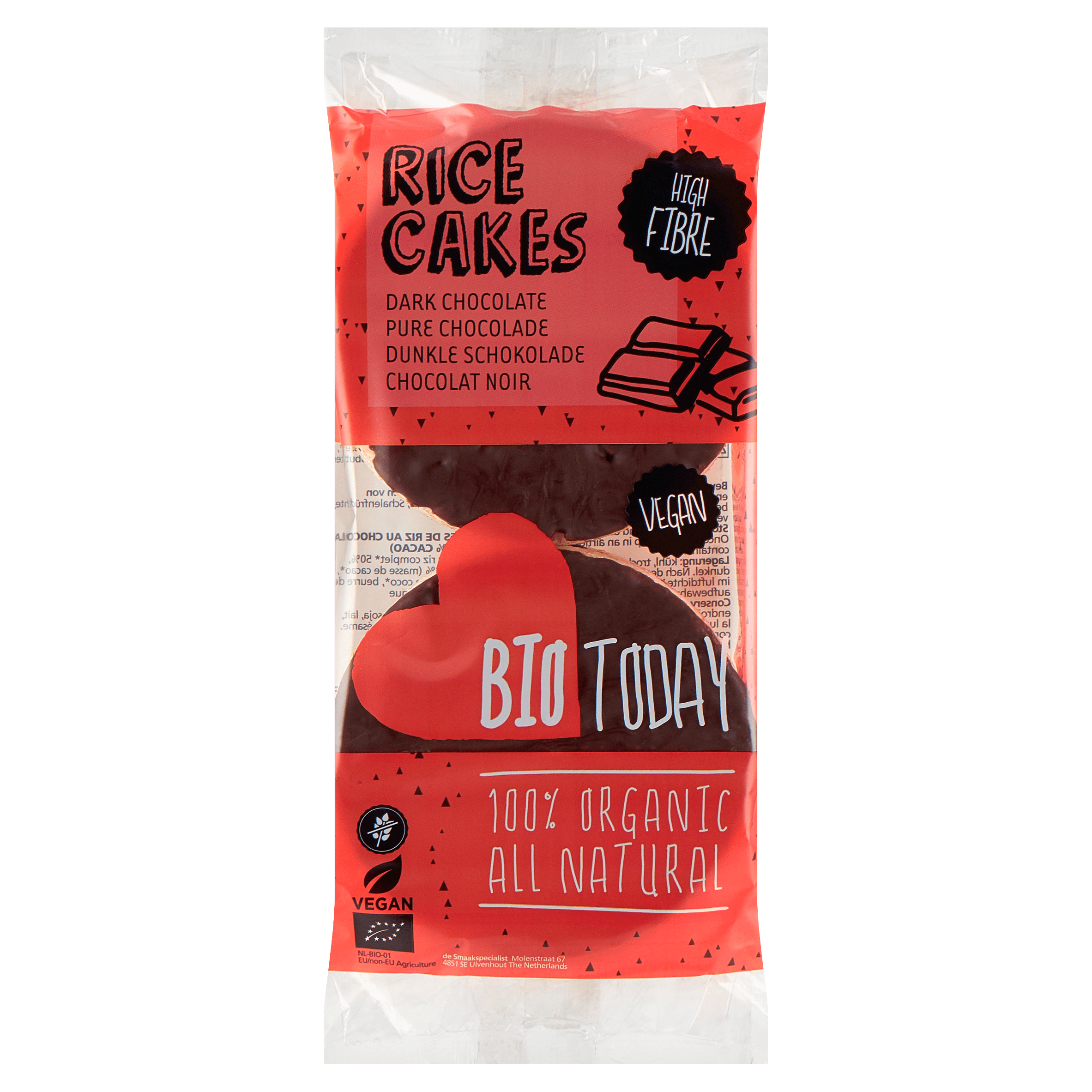 BioToday Vegan ricecakes chocolate bio Per Zak 100 g