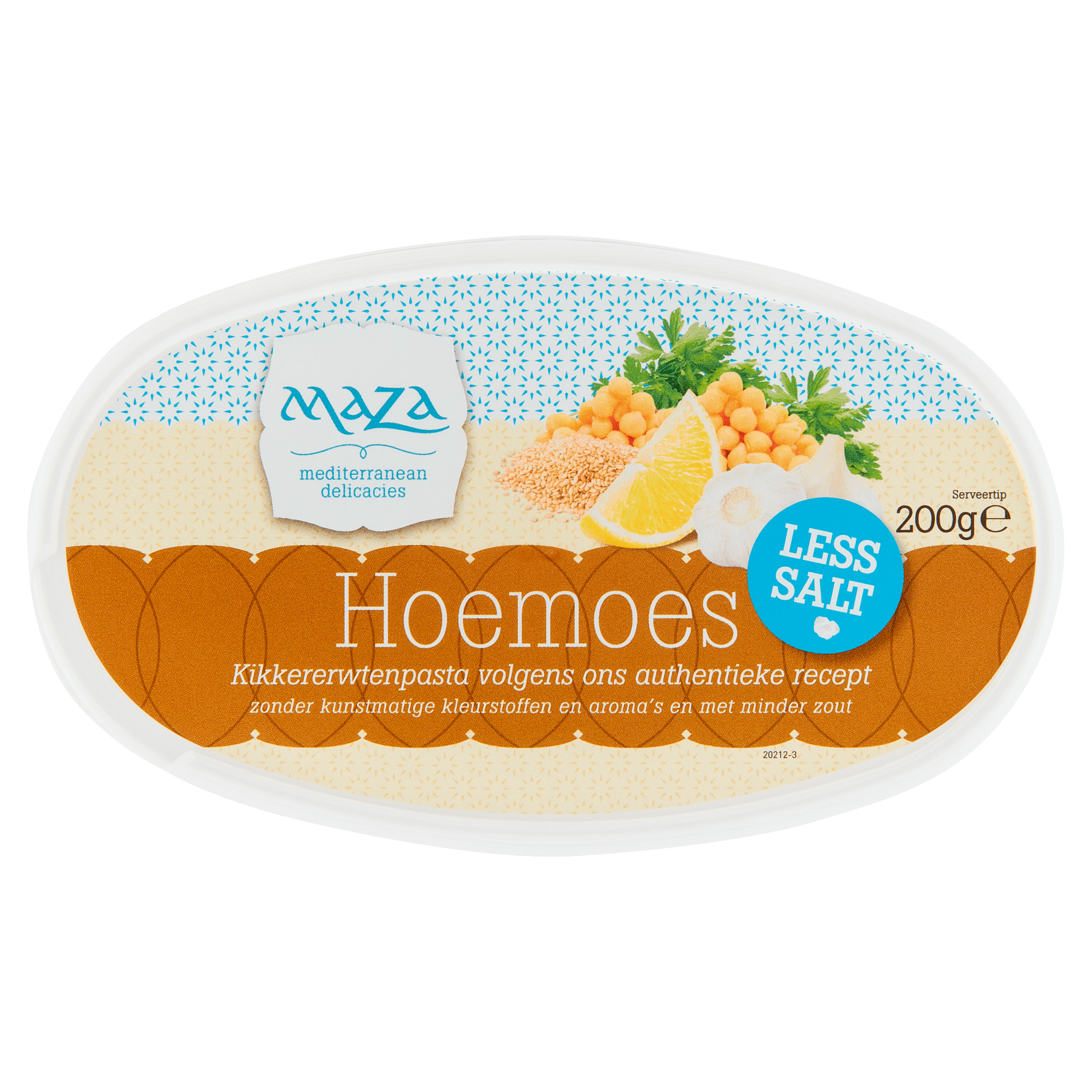 Maza Hoemoes minder zout Per Tray 200 g