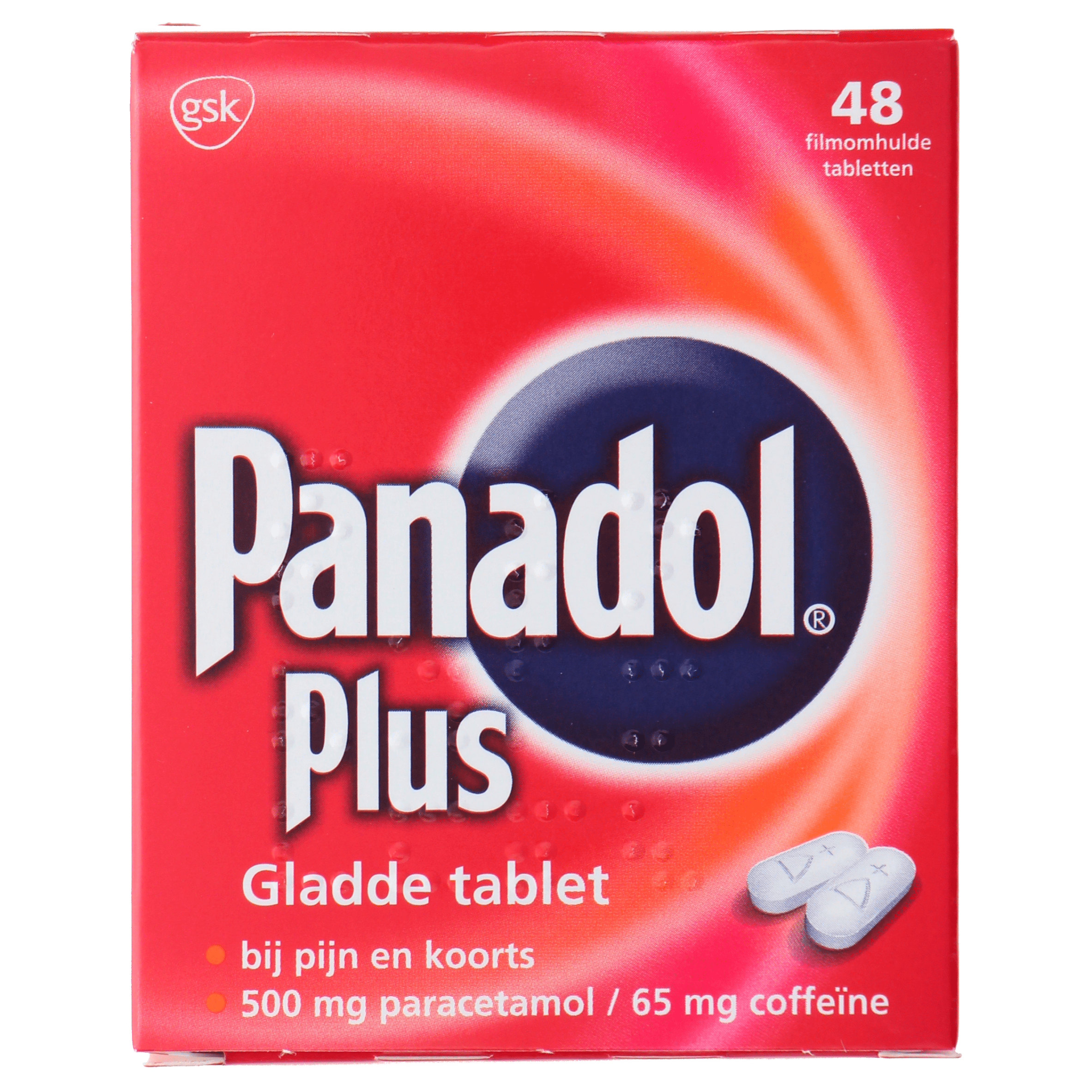 Panadol Plus Coffeine 500mg Tablet Glad Per Stuk 48 st