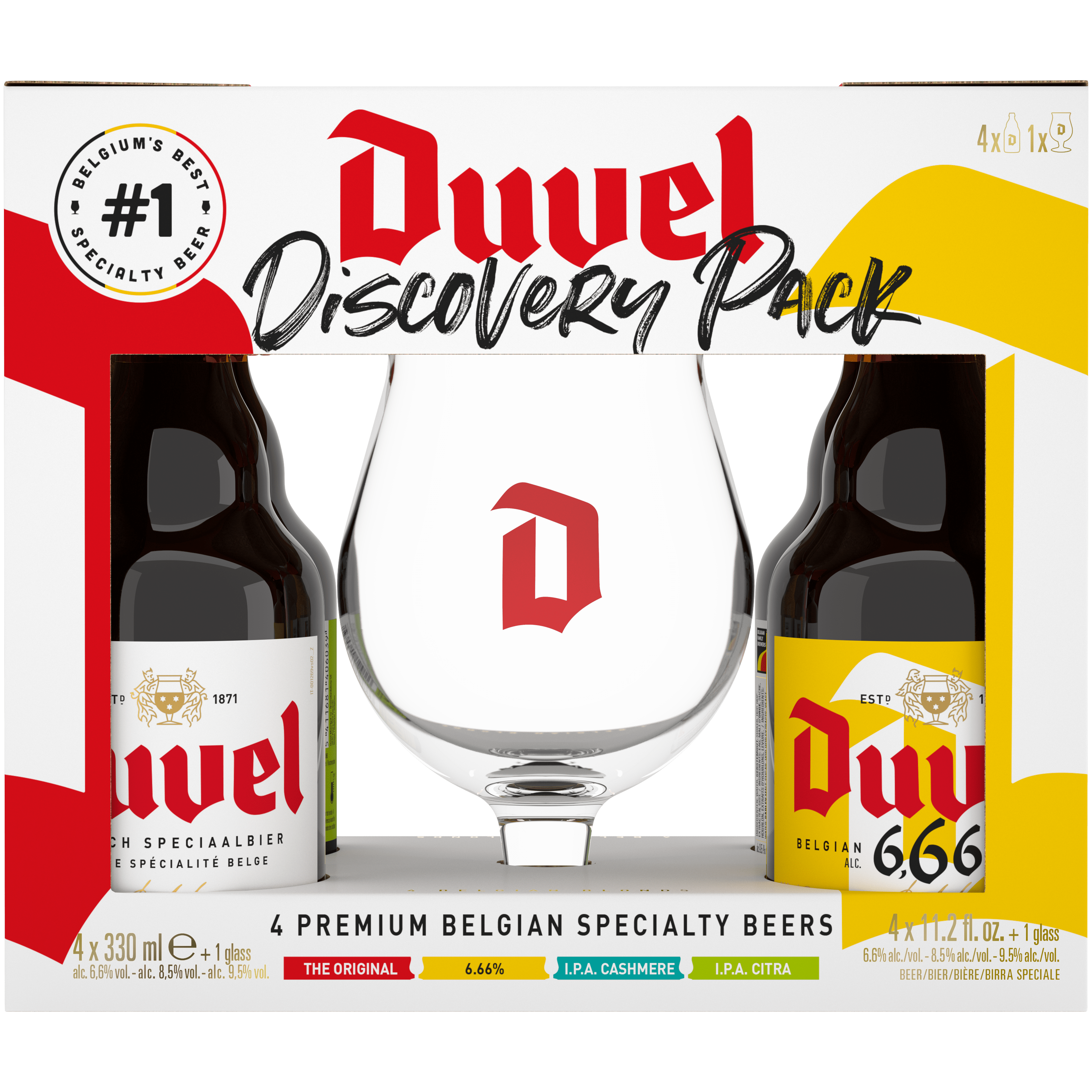 Duvel DiscoveryPack 6x(4x33cl+glas) Per Doos 1 st