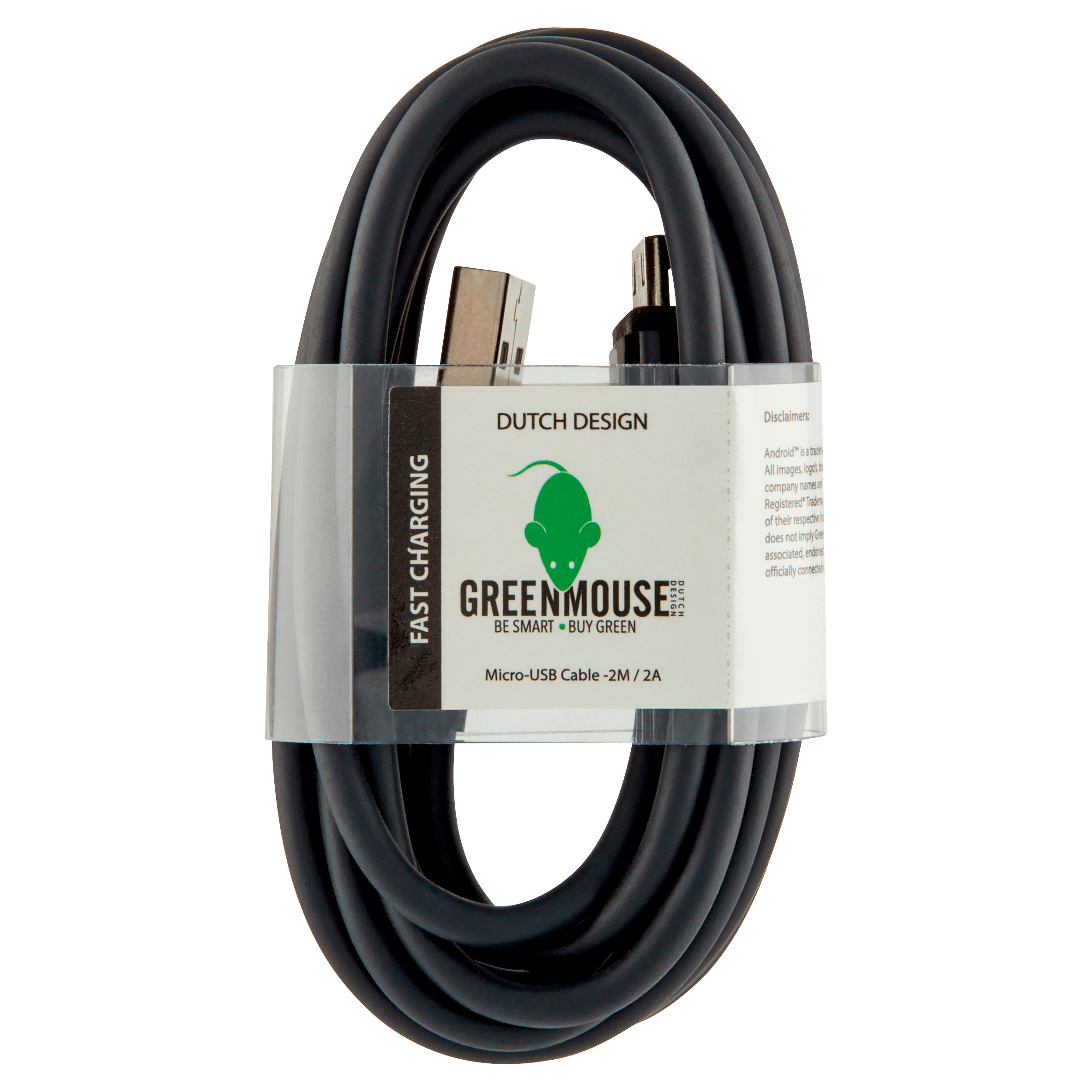 GreenMouse Micro USB data cable 2meter Per Doos 1 st