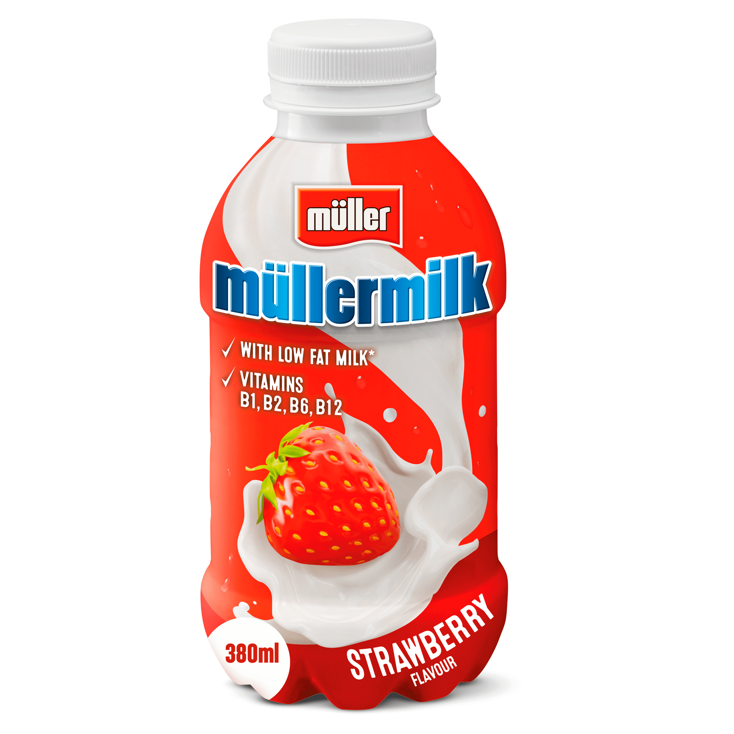 Müllermilk Milk strawberry Per Fles 378 ml