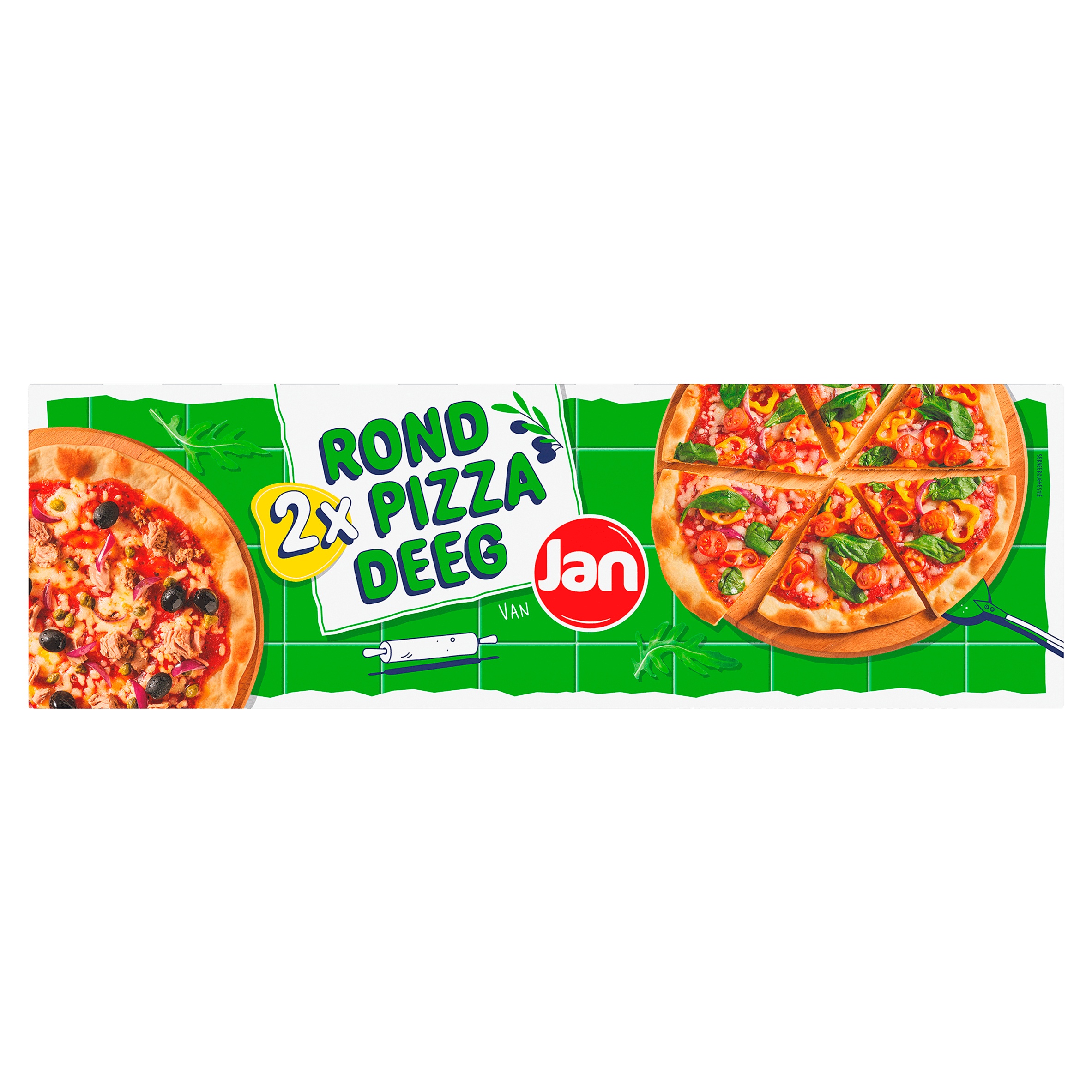 Jan Pizzadeeg rond & dun duopack Per Doos 520 g