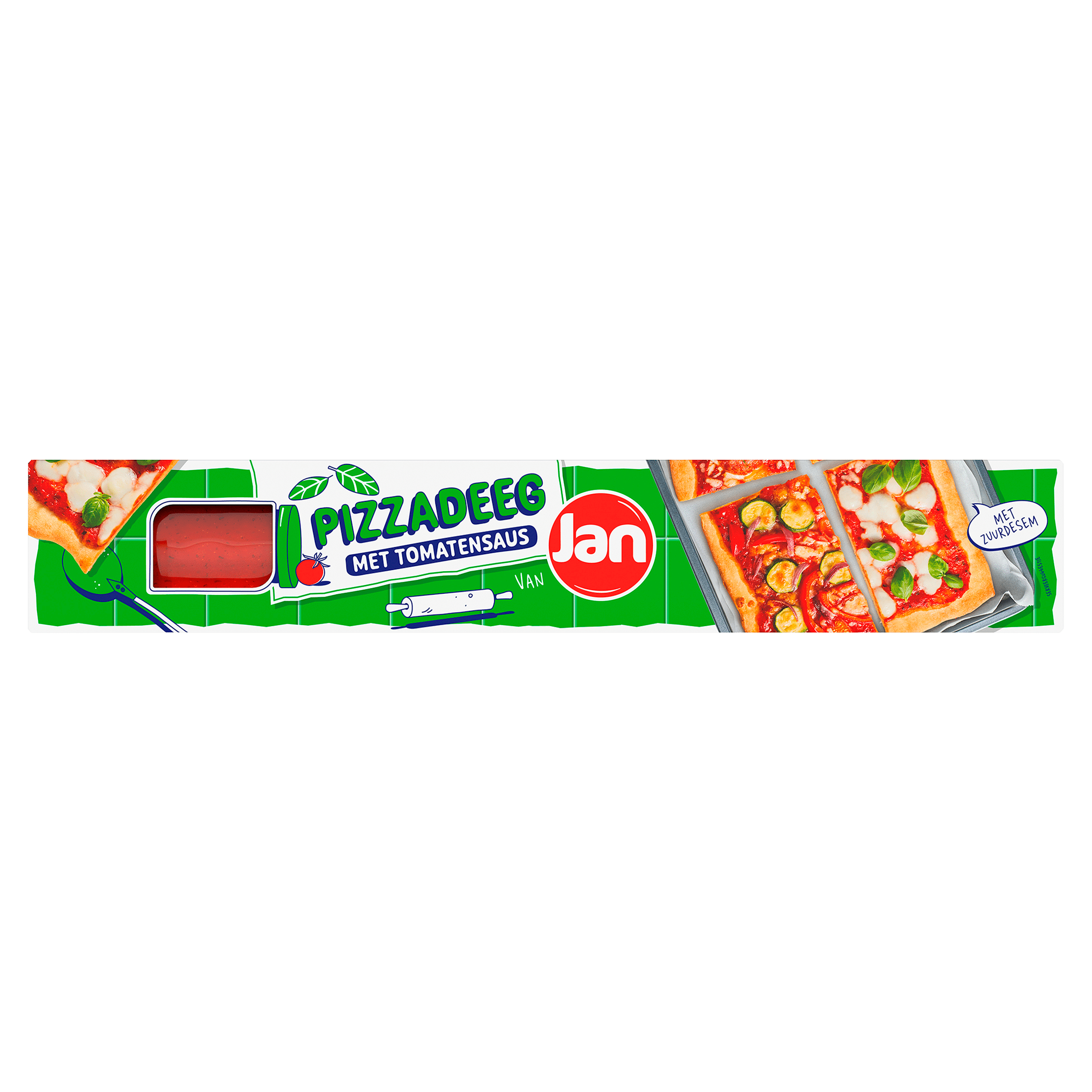 Jan Pizzadeeg zuurdesem met tomatensaus Per Doos 600 g