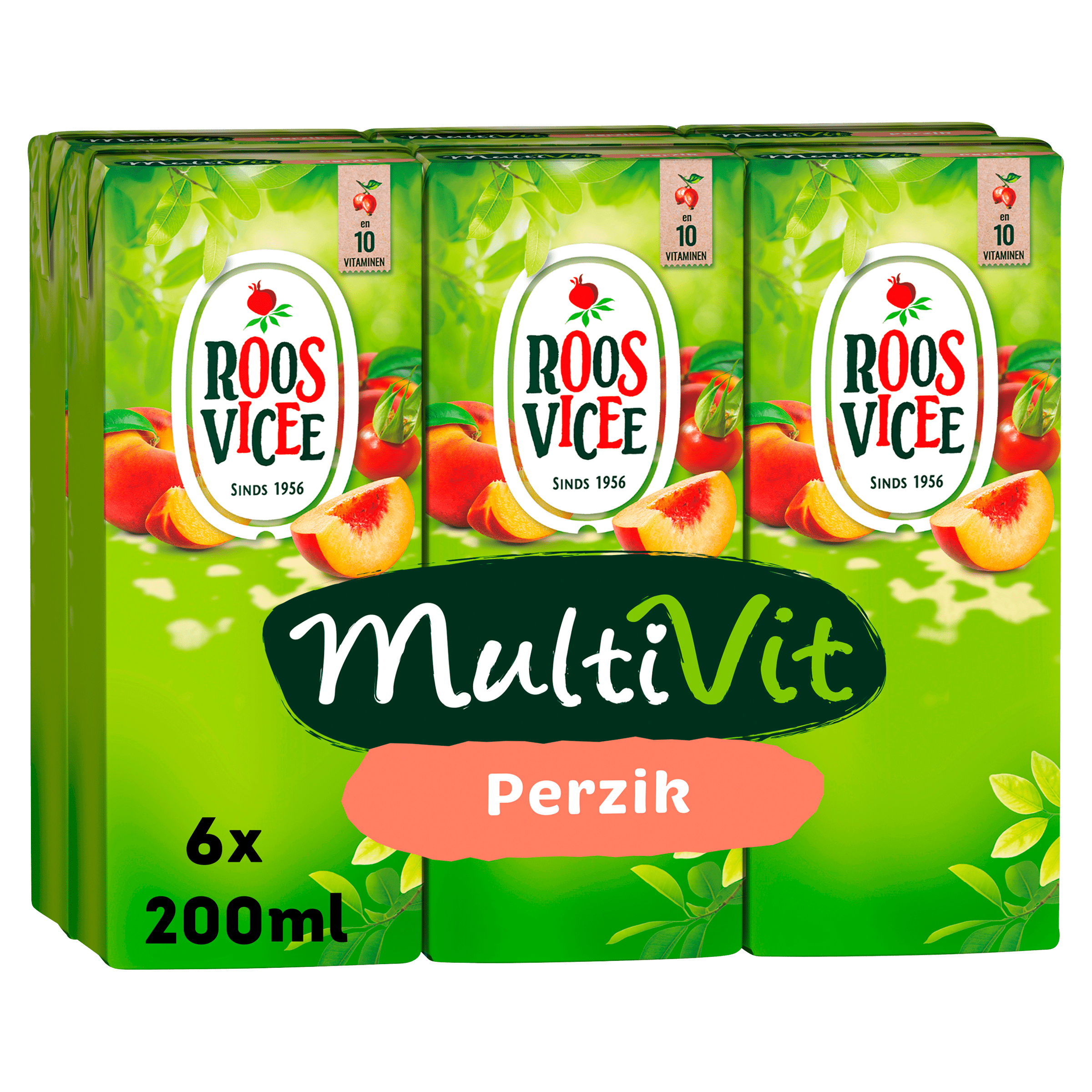 Roosvicee Multivit perzik 6-pack Per Set 1200 ml