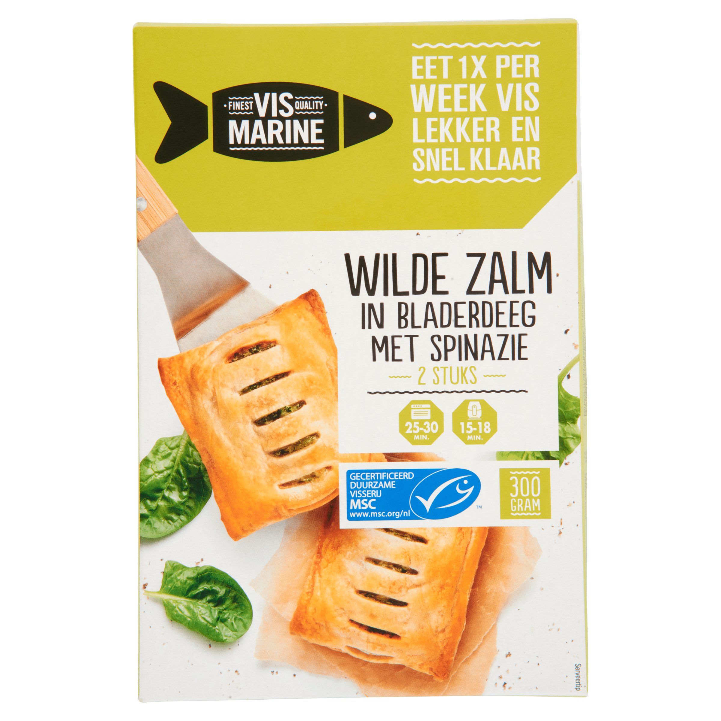 Vis Marine Wilde zalm in bladerdeeg met spinazie Per Doos 300 g