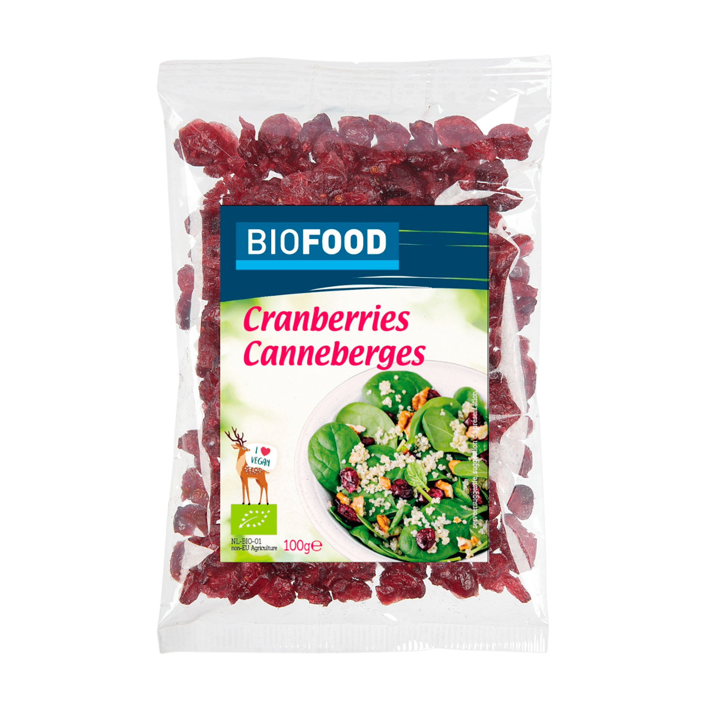 Damhert Biofood Cranberries bio Per Zak 100 g - PLUS
