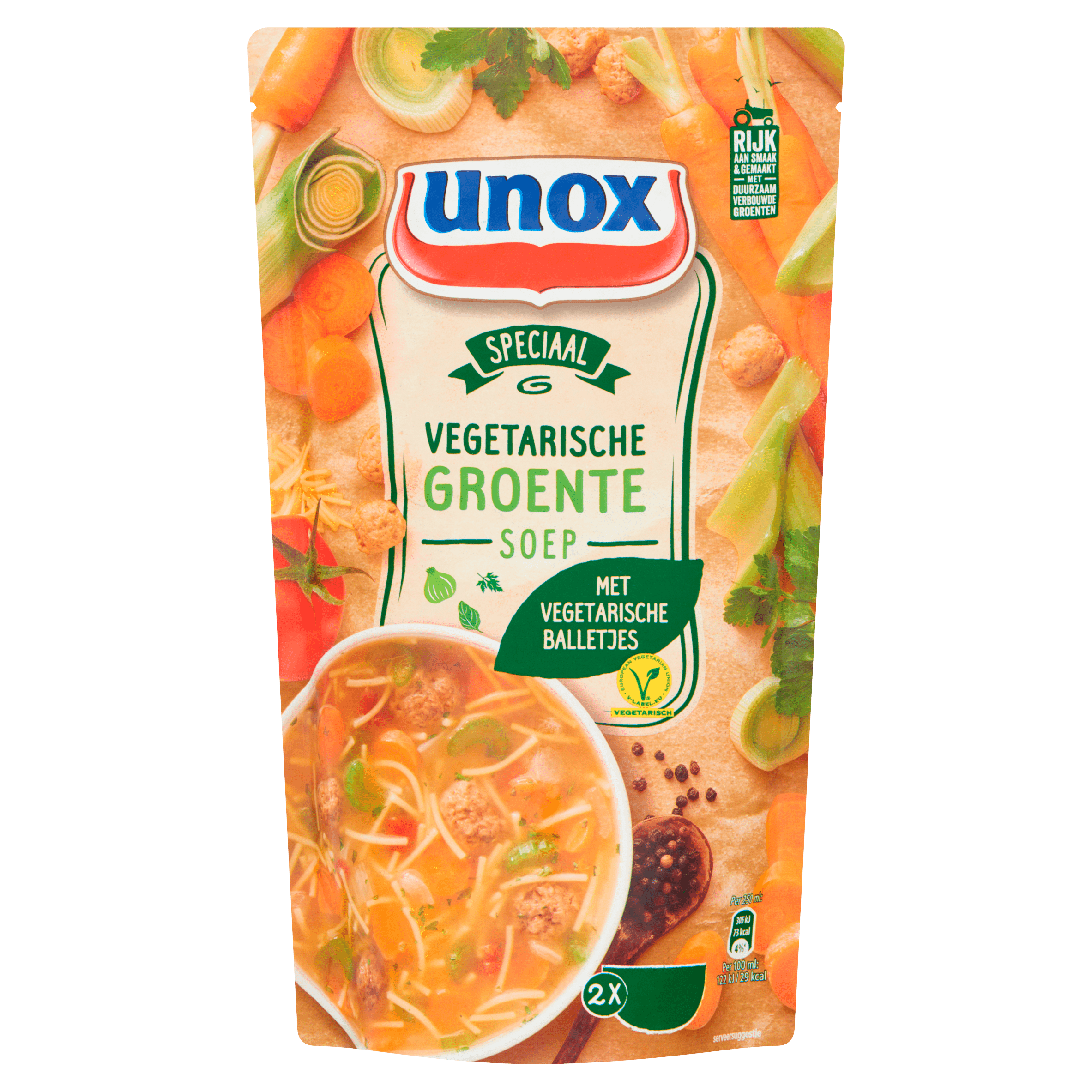 Unox Soep in zak groente vegetarische bal Per Stazak 570 ml