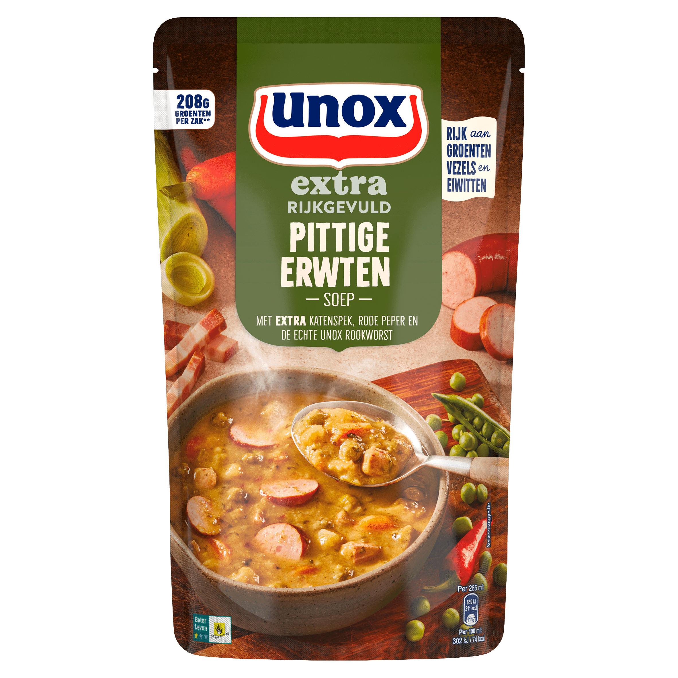 Unox Soep in zak Pittige Erwtensoep Per Stazak 570 ml