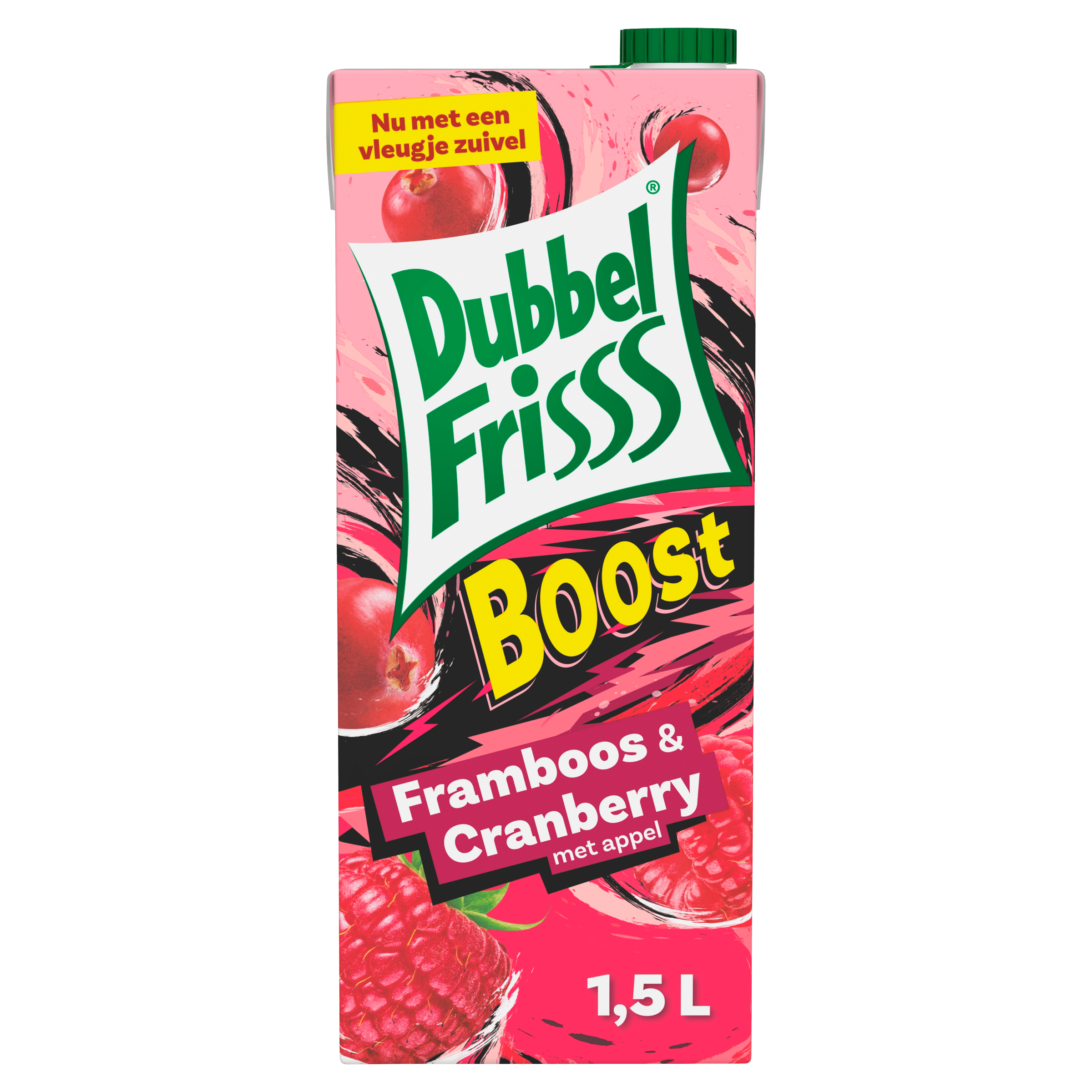 Dubbelfrisss Boost framboos & cranberry Per Pak 1500 ml