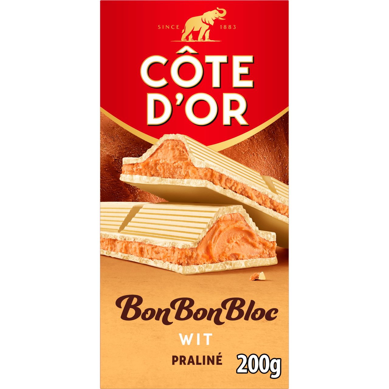 Côte d'Or BonBonBloc chocoladereep praliné wit Per Wikkel 200 g
