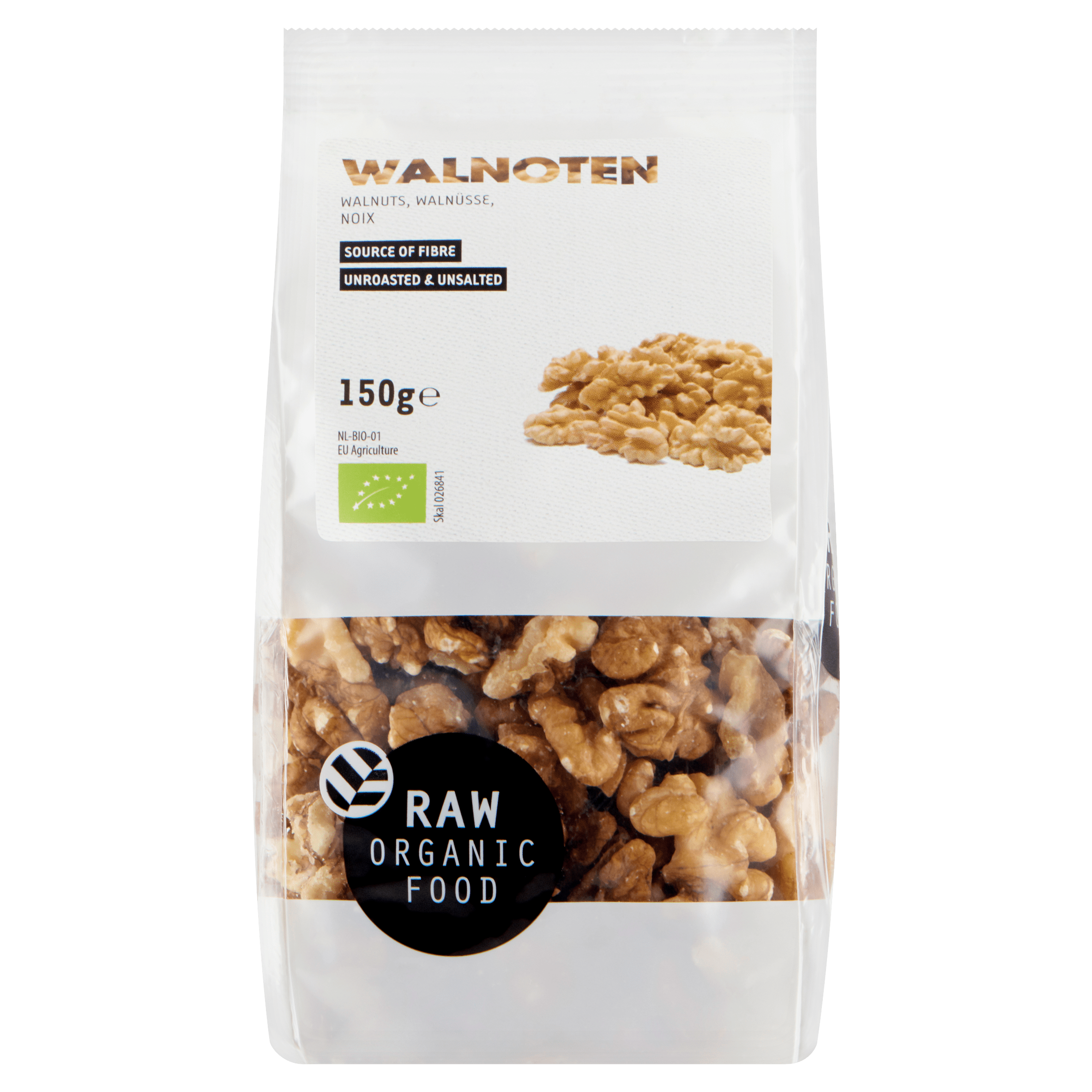 Raw Organic Food Walnoten biologisch Per Zak 150 g