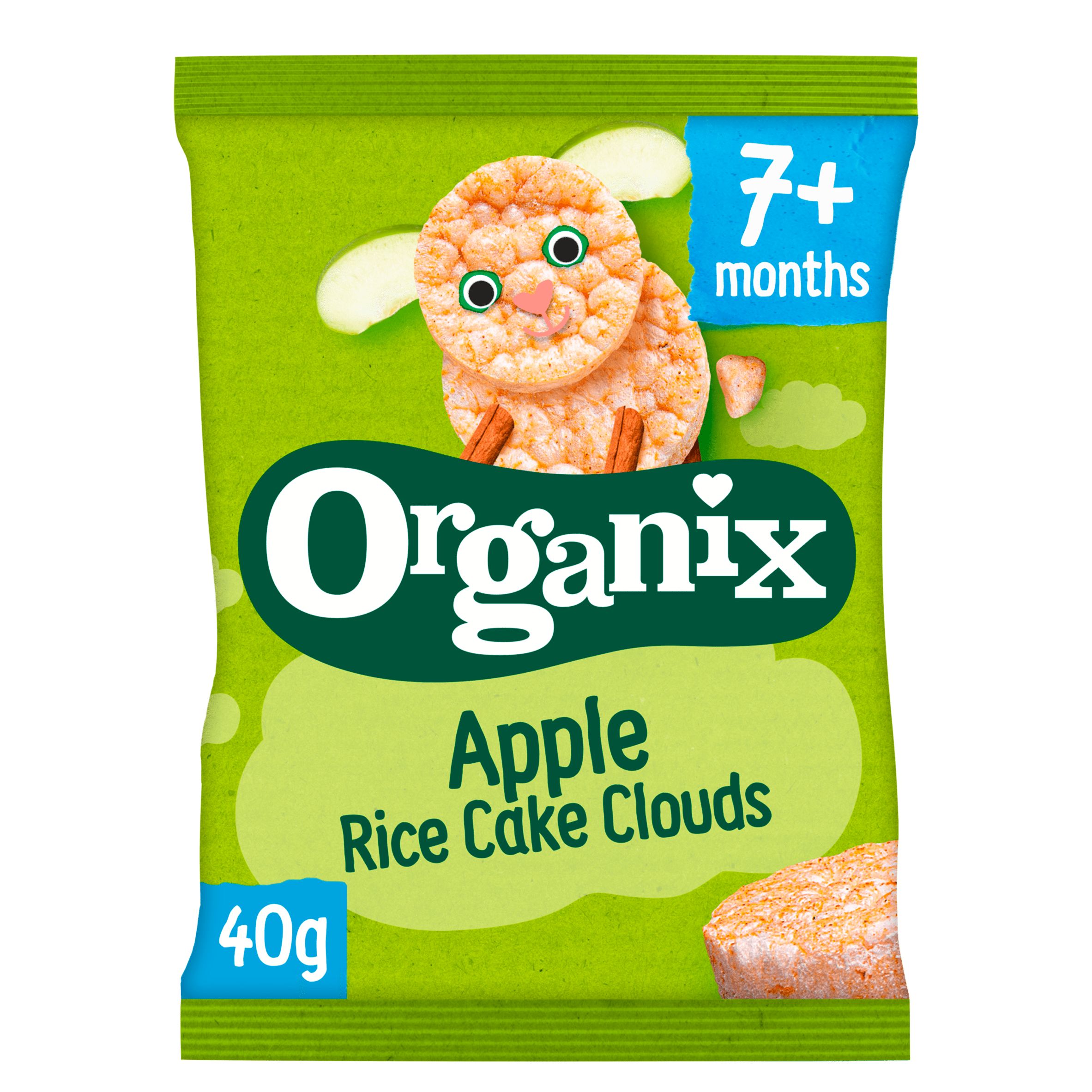Organix Bio Luchtige Rijstwafeltjes Appel 7+m Per Zak 40 g