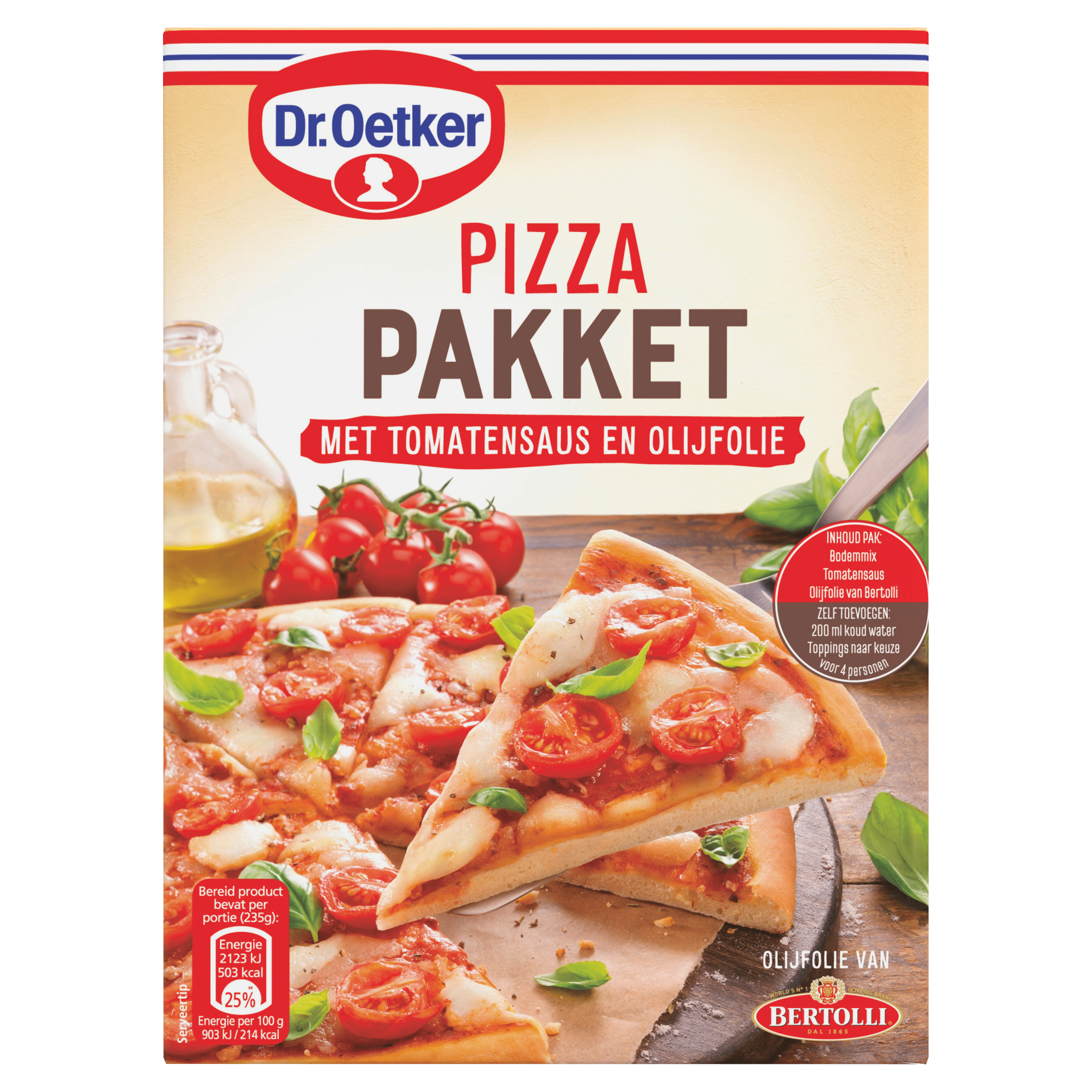 Dr. Oetker Pizza pakket tomatensaus en olijfolie Per Pak 615 g