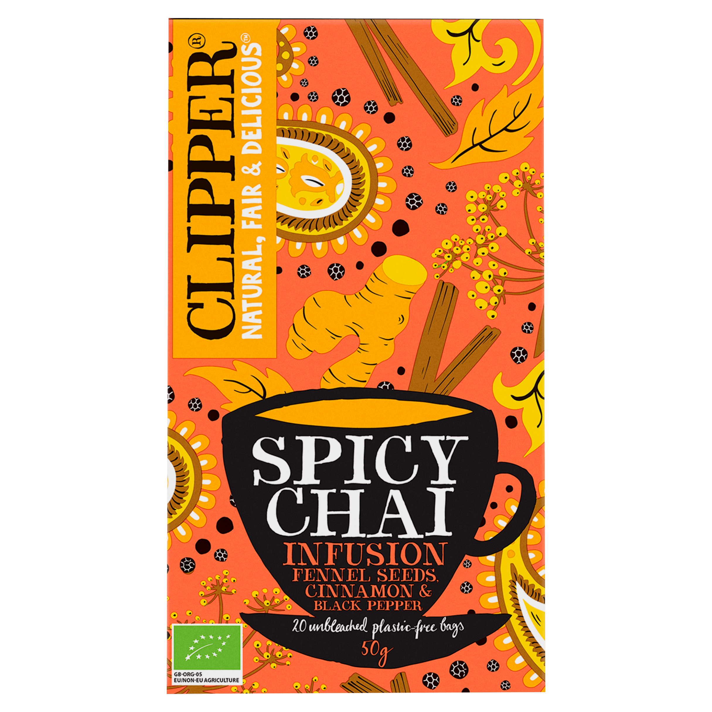 Clipper Spicy chai Per Doos 20 st