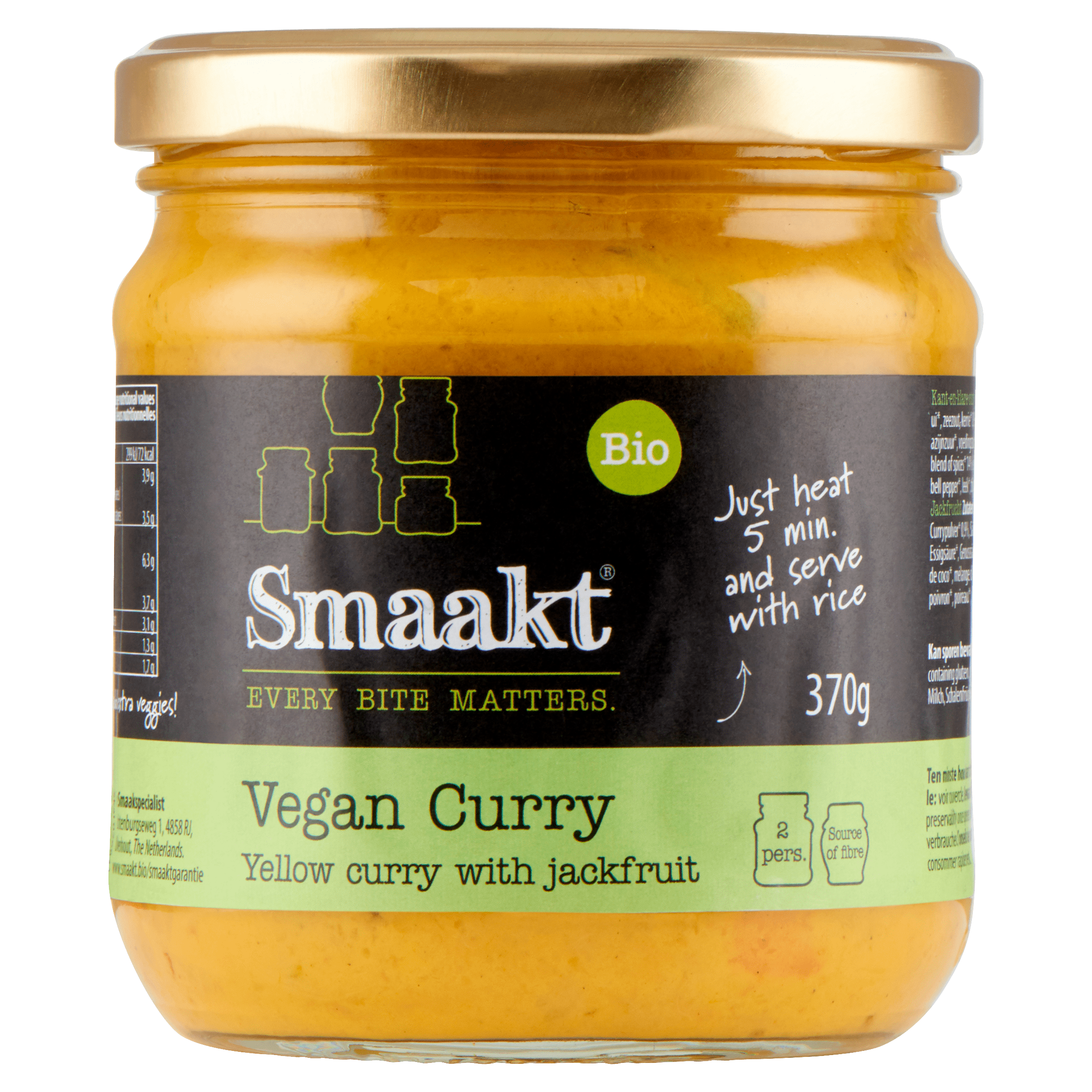 Smaakt Vegan gele curry met jackfruit bio Per Pot 370 g