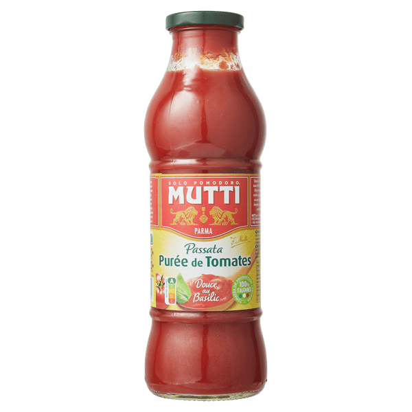 Mutti Passata basilcum Per Fles 700 g