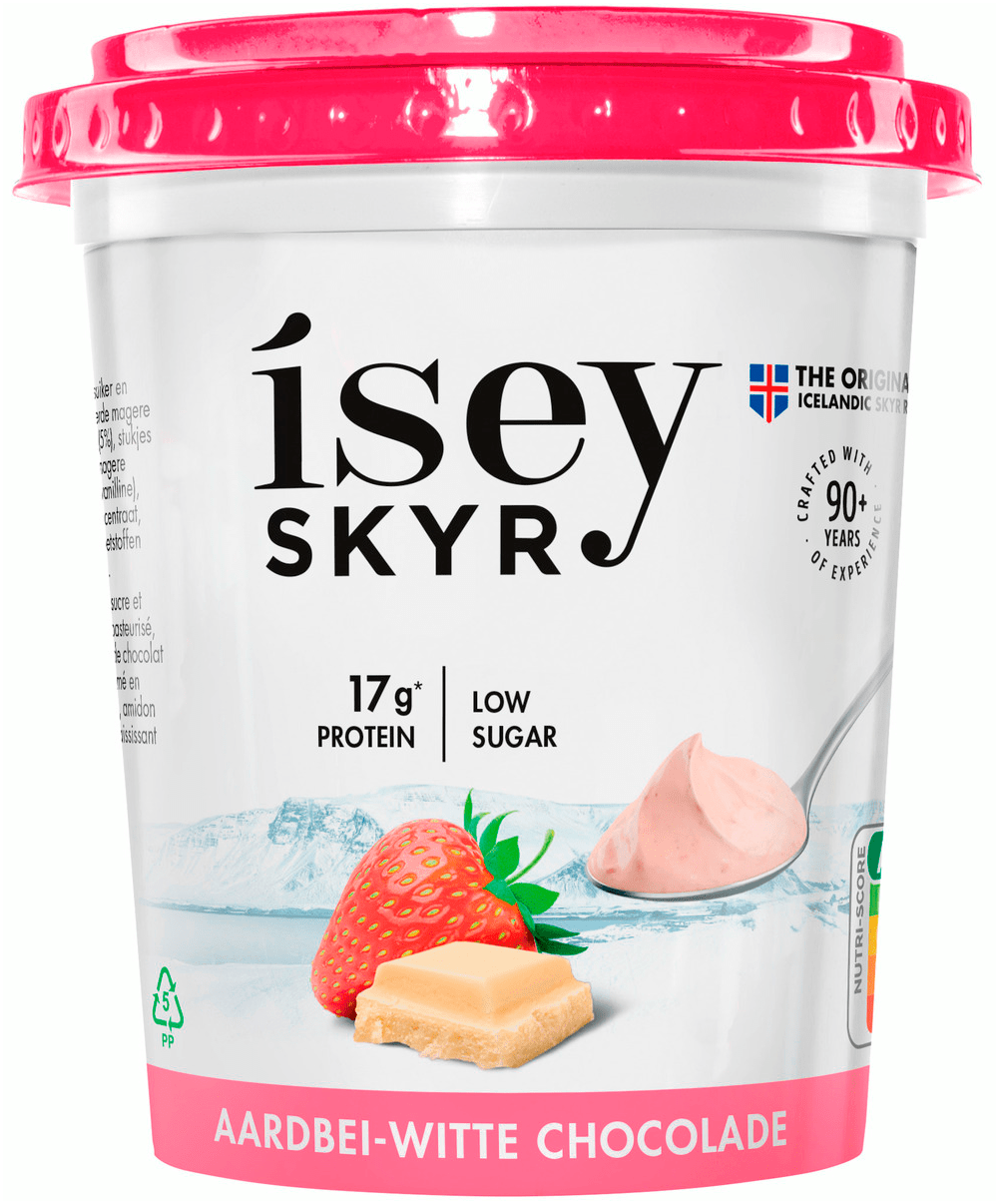 Isey Skyr Aardbei - Witte Chocola Per Kuipje 400 g