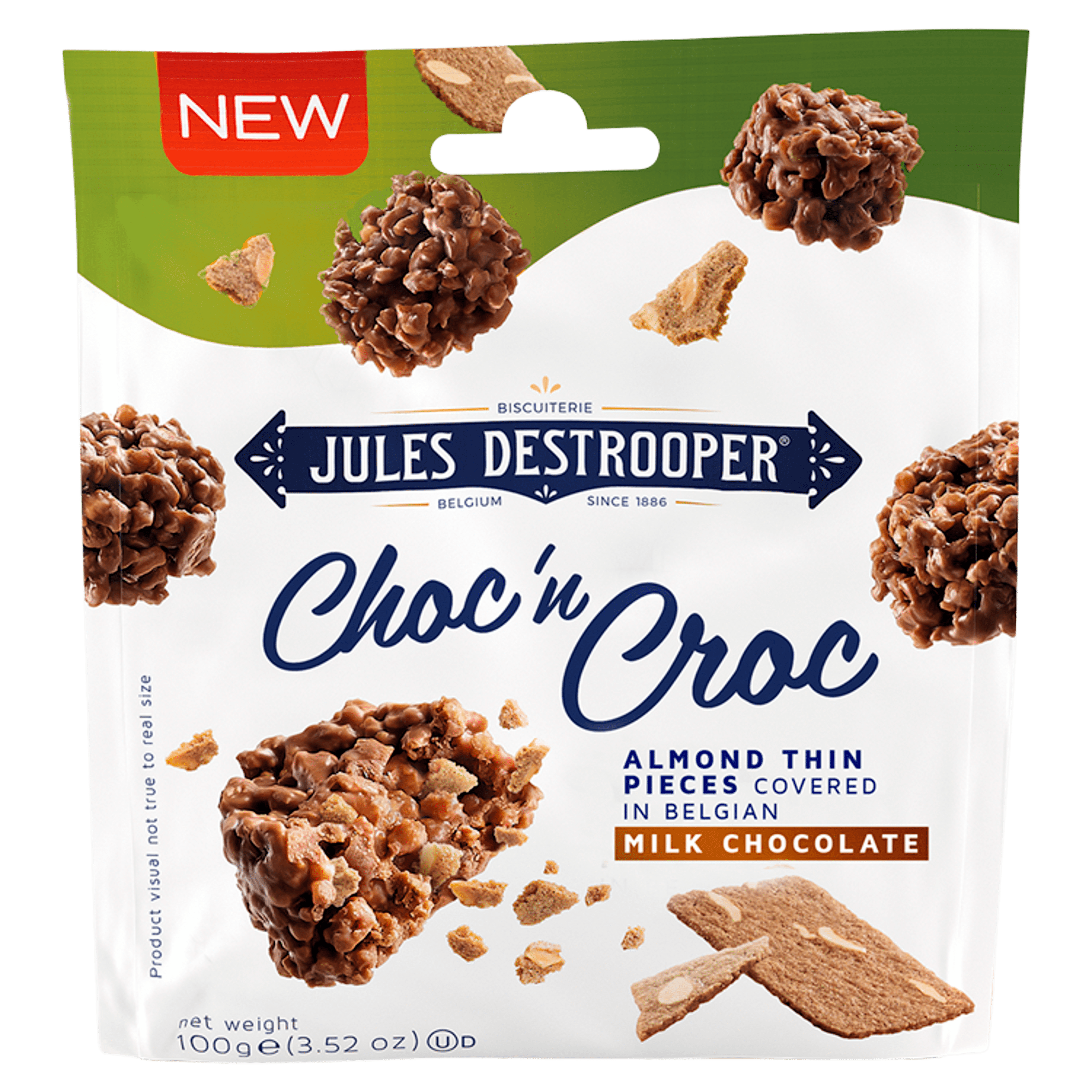 Jules Destrooper Choc 'n Croc Almond Thins Per Stazak 100 g
