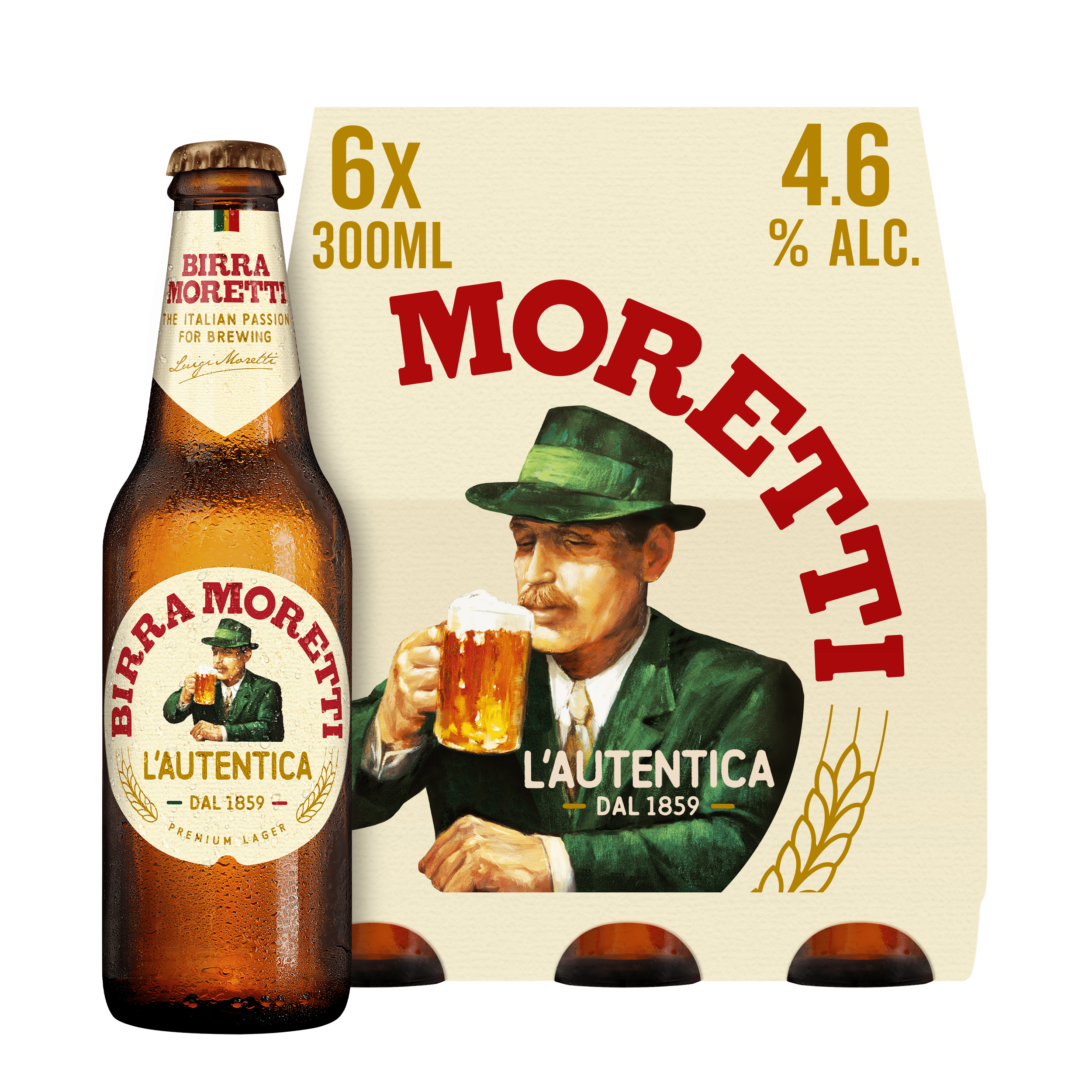 Birra Moretti L'Autentica bier fles Per Set 1800 ml