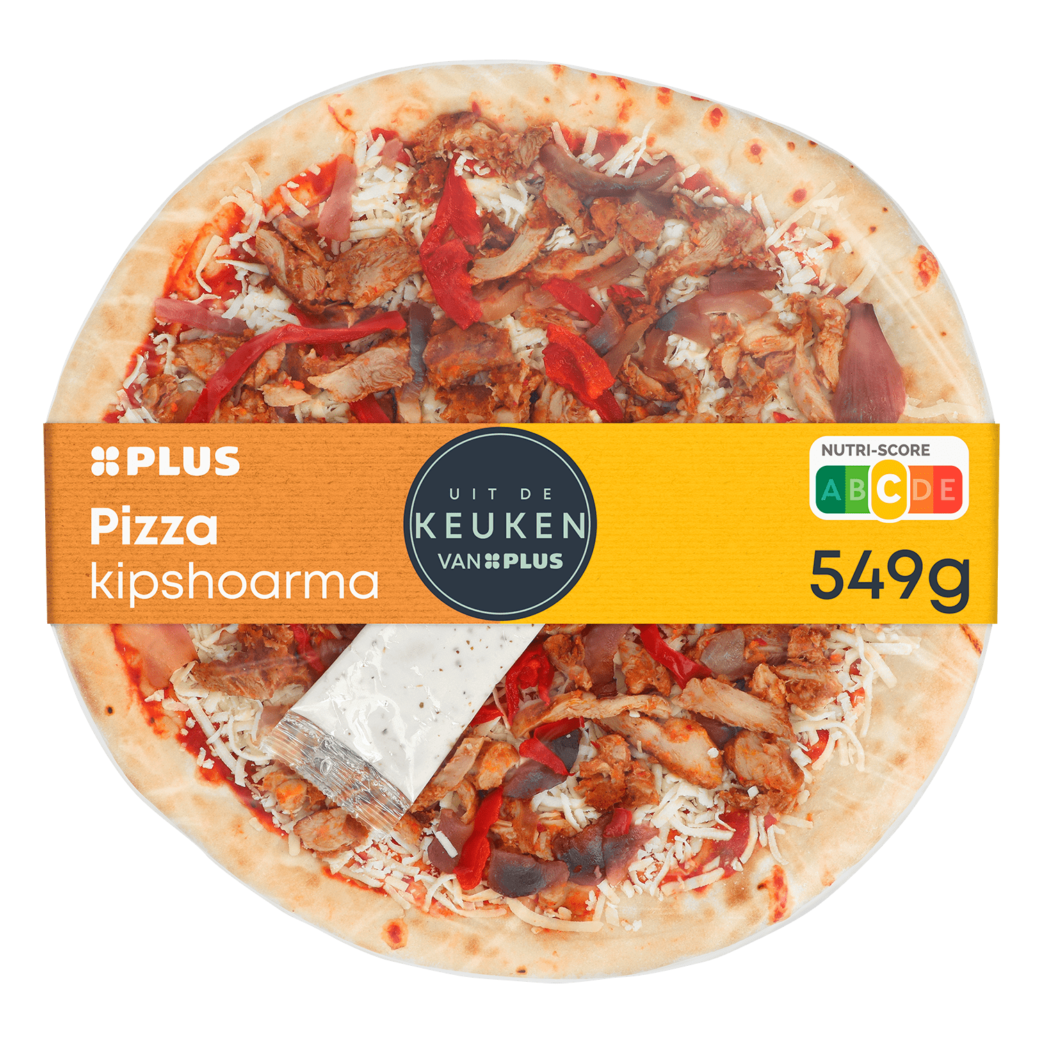 Uit de keuken van PLUS Pizza Kipshoarma Per Stuk 549 g