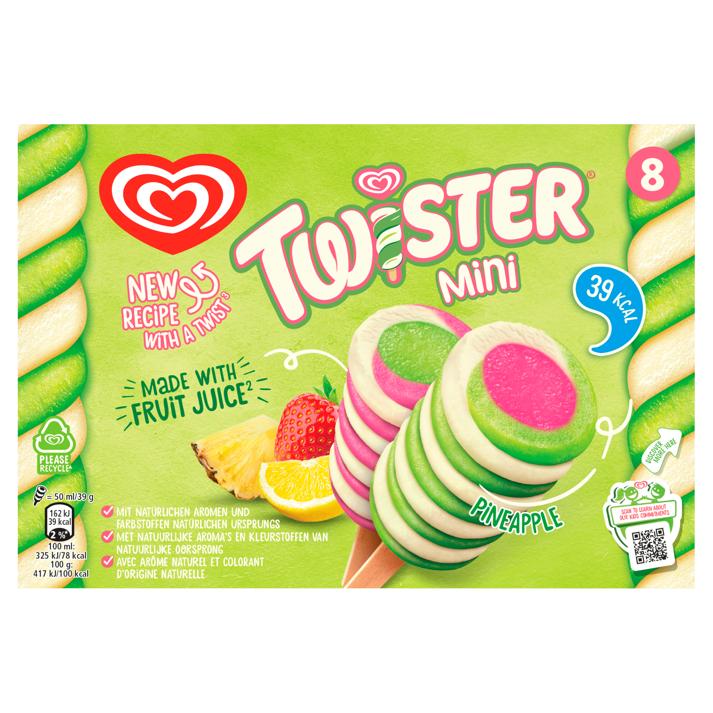 Ola Twister Pineapple mini Per Doos 8 st