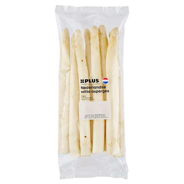 PLUS Asperges wit ongeschild Per Schaal 500 g