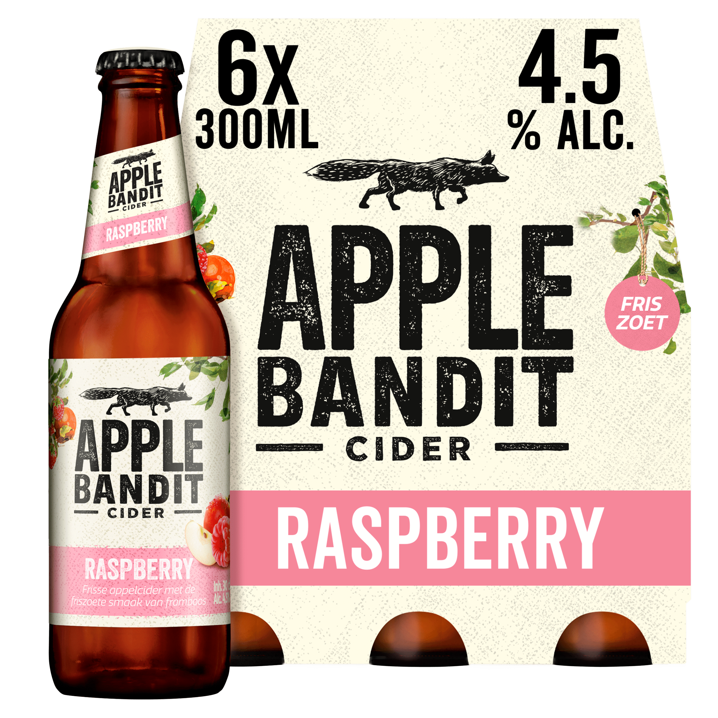 Apple Bandit Raspberry cider fles Per Set 1800 ml