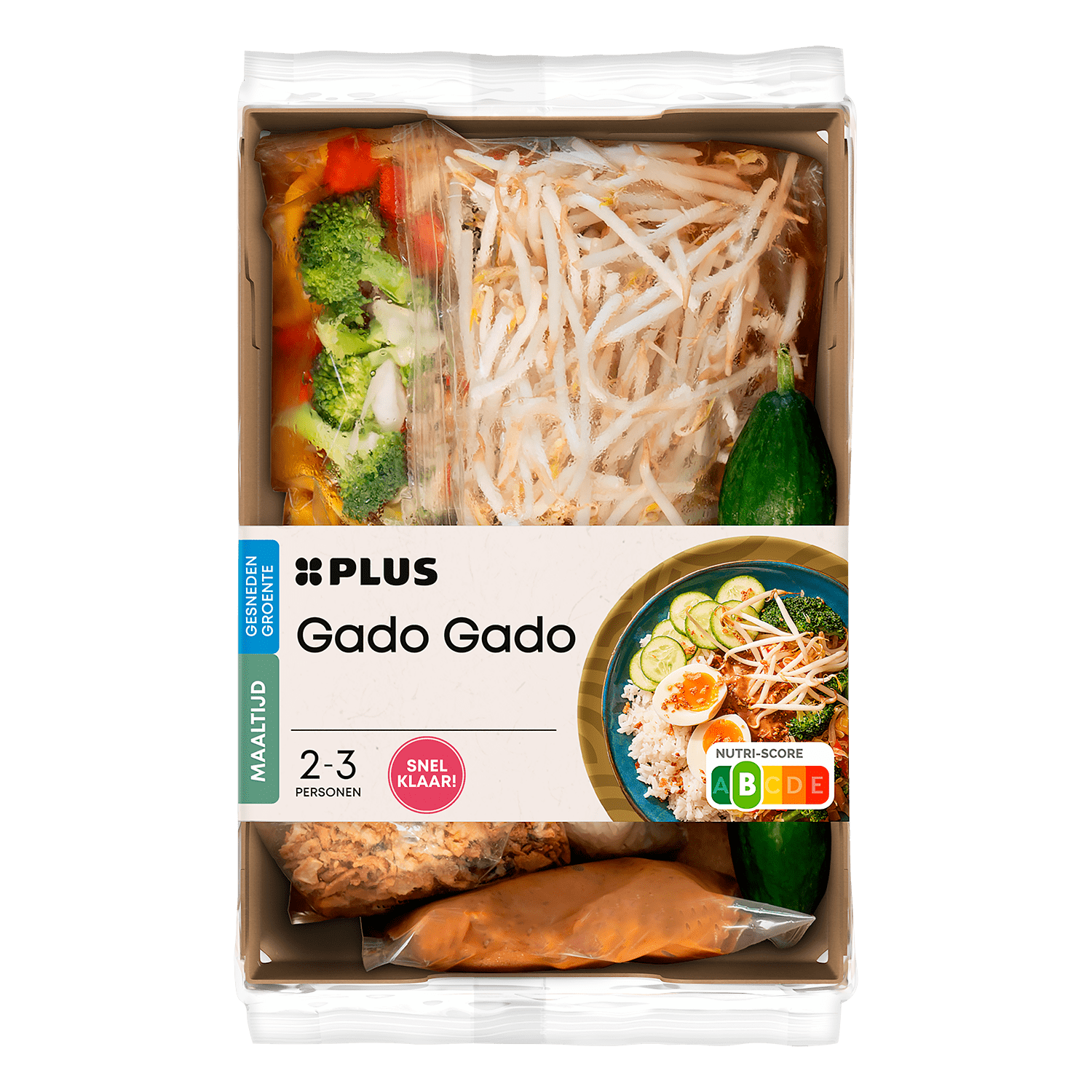 PLUS Gesneden verspakket Gado Gado Per Tray 885 g