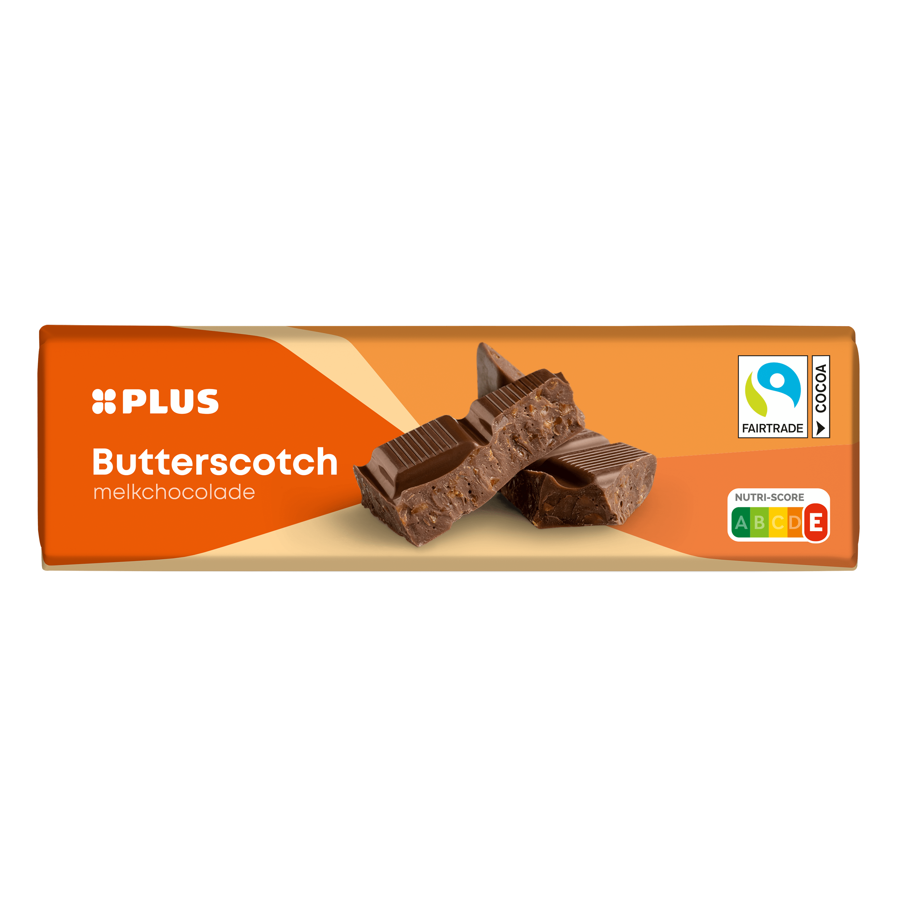 PLUS Chocoladereep butterscotch Fairtrade Per Wikkel 100 g