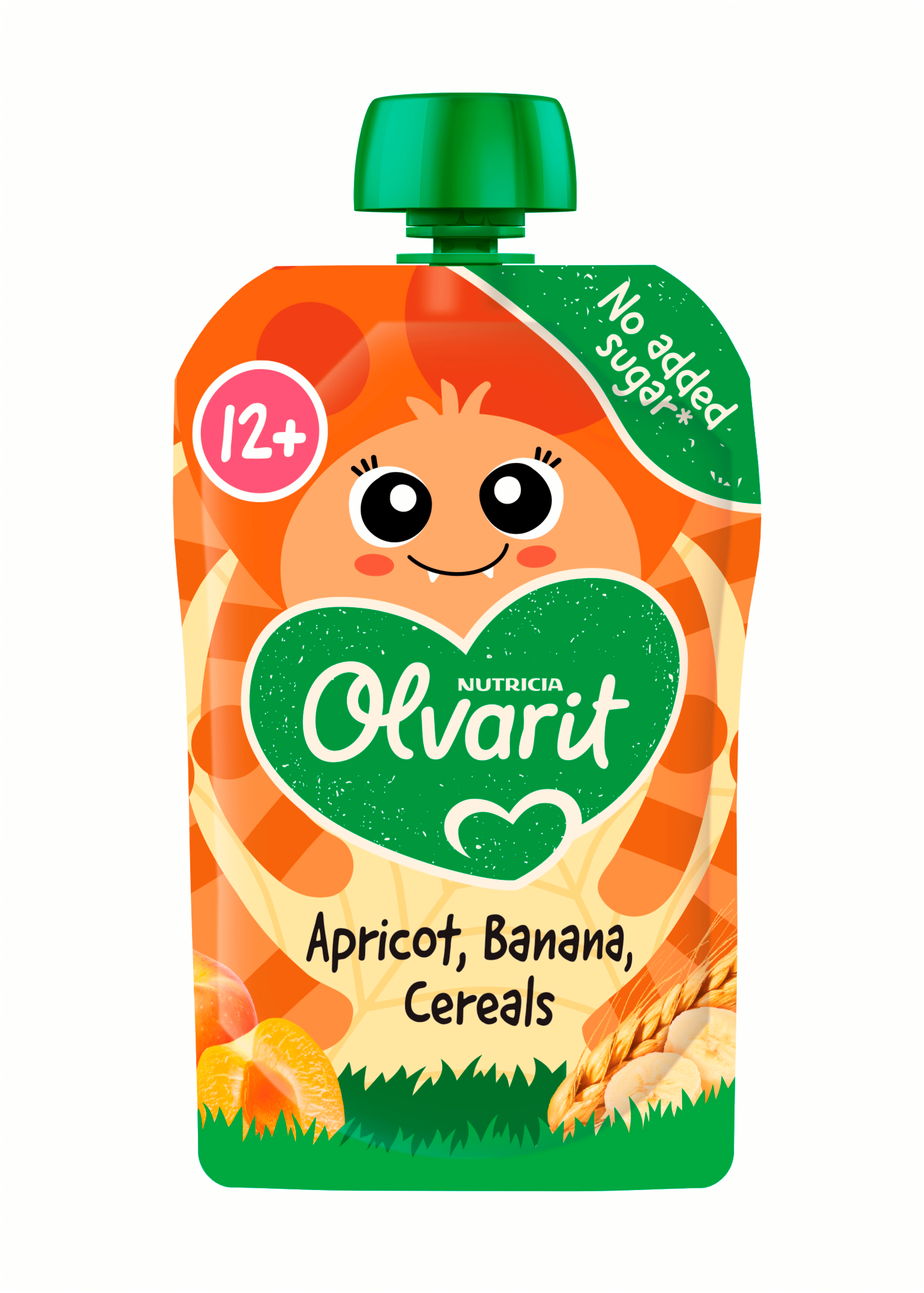Olvarit 12+ Knijpfruit Abrikoos Banaan Granen Per Stazak 100 g