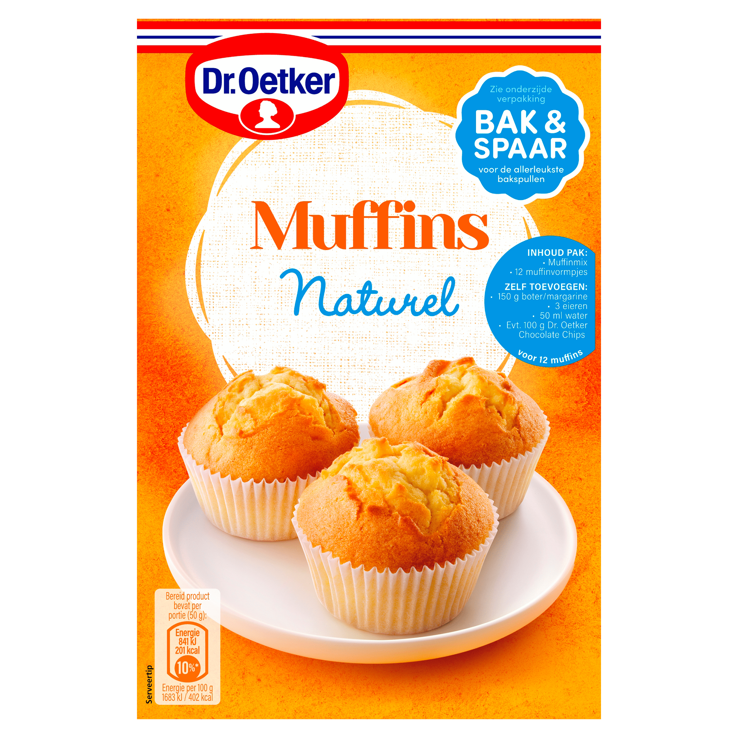 Dr. Oetker Muffins naturel bakmix Per Pak 350 g - PLUS