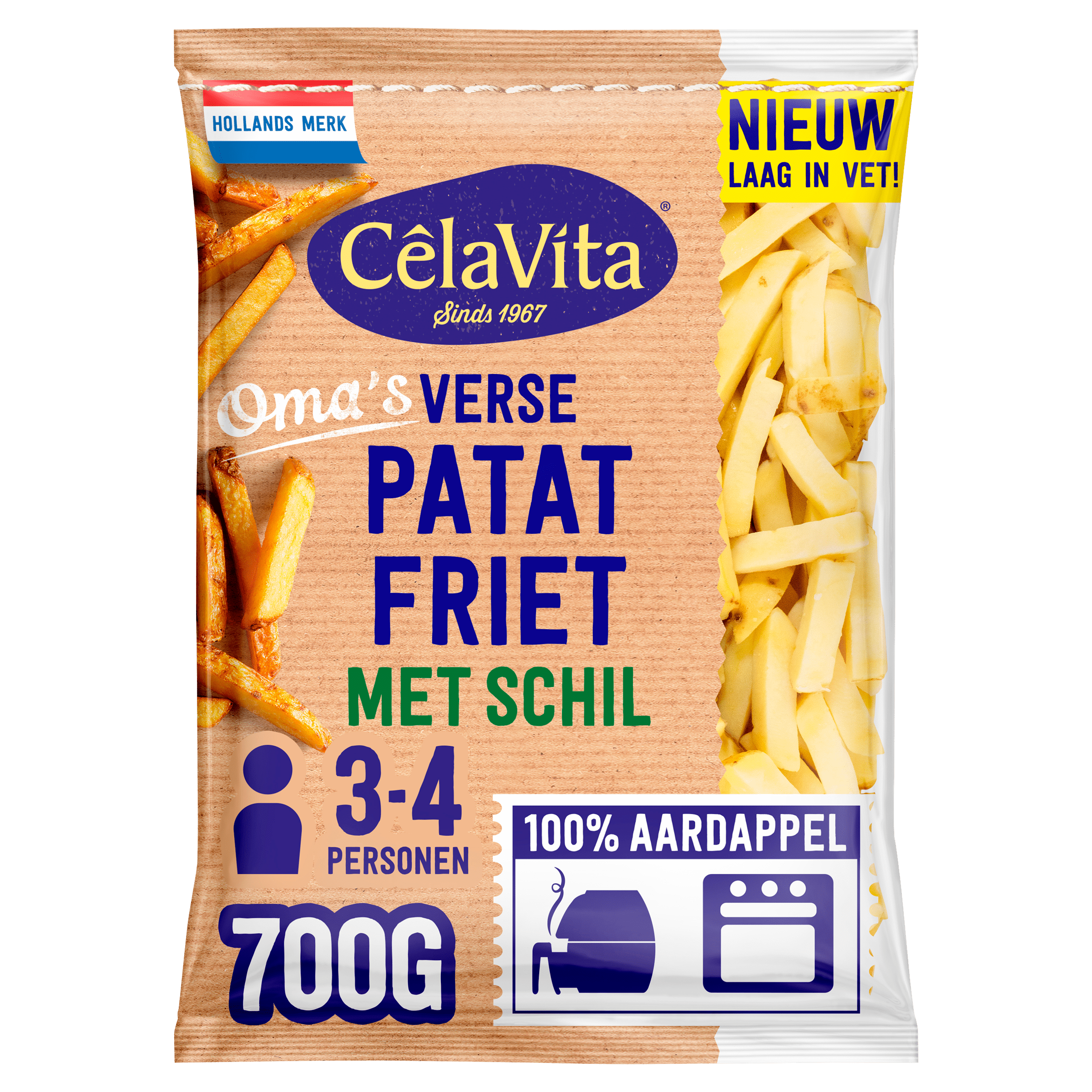 CelaVita Echte verse patat-friet met schil Per Zak 700 g