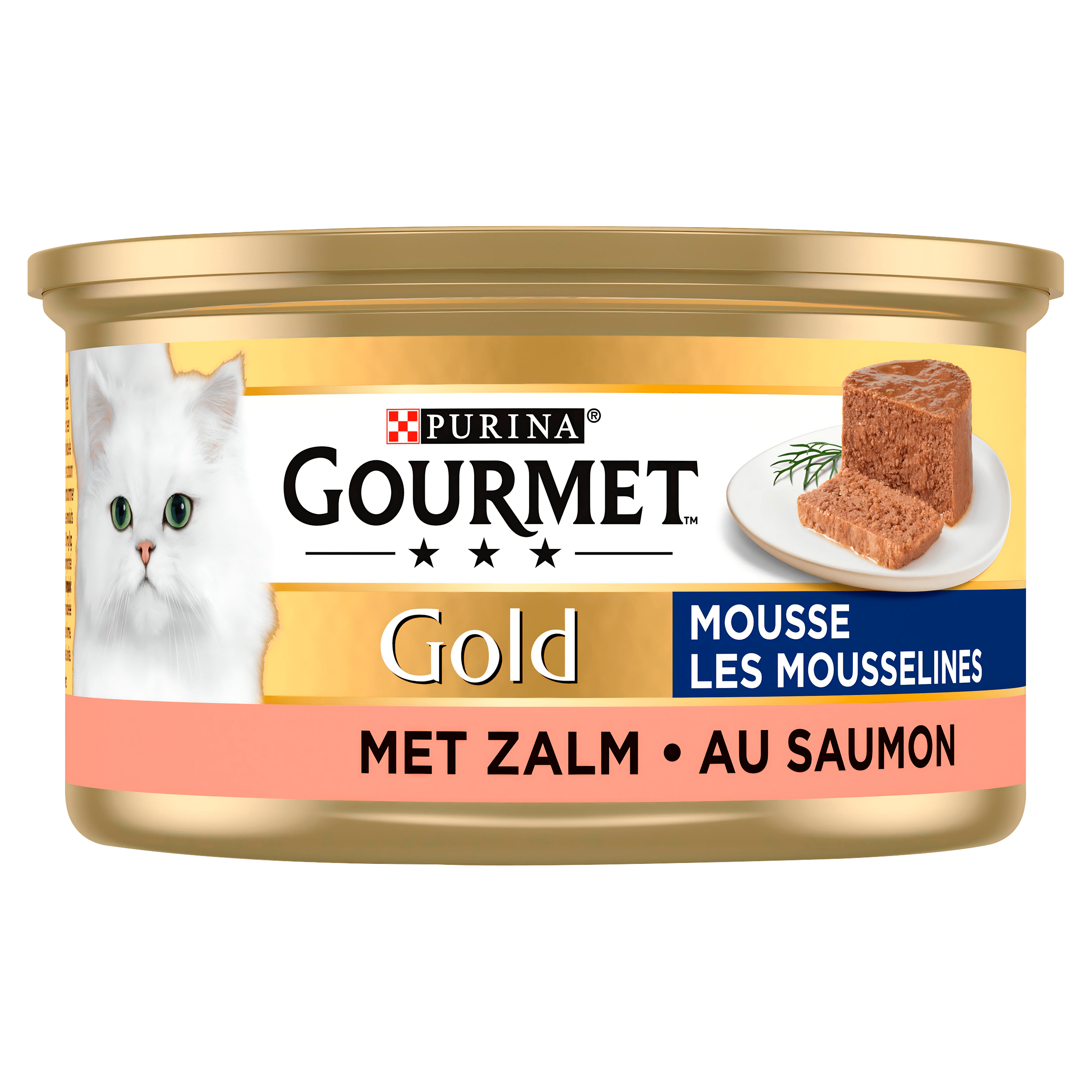 Gourmet Gold mousse kattenvoer nat met zalm Per Blik 85 g