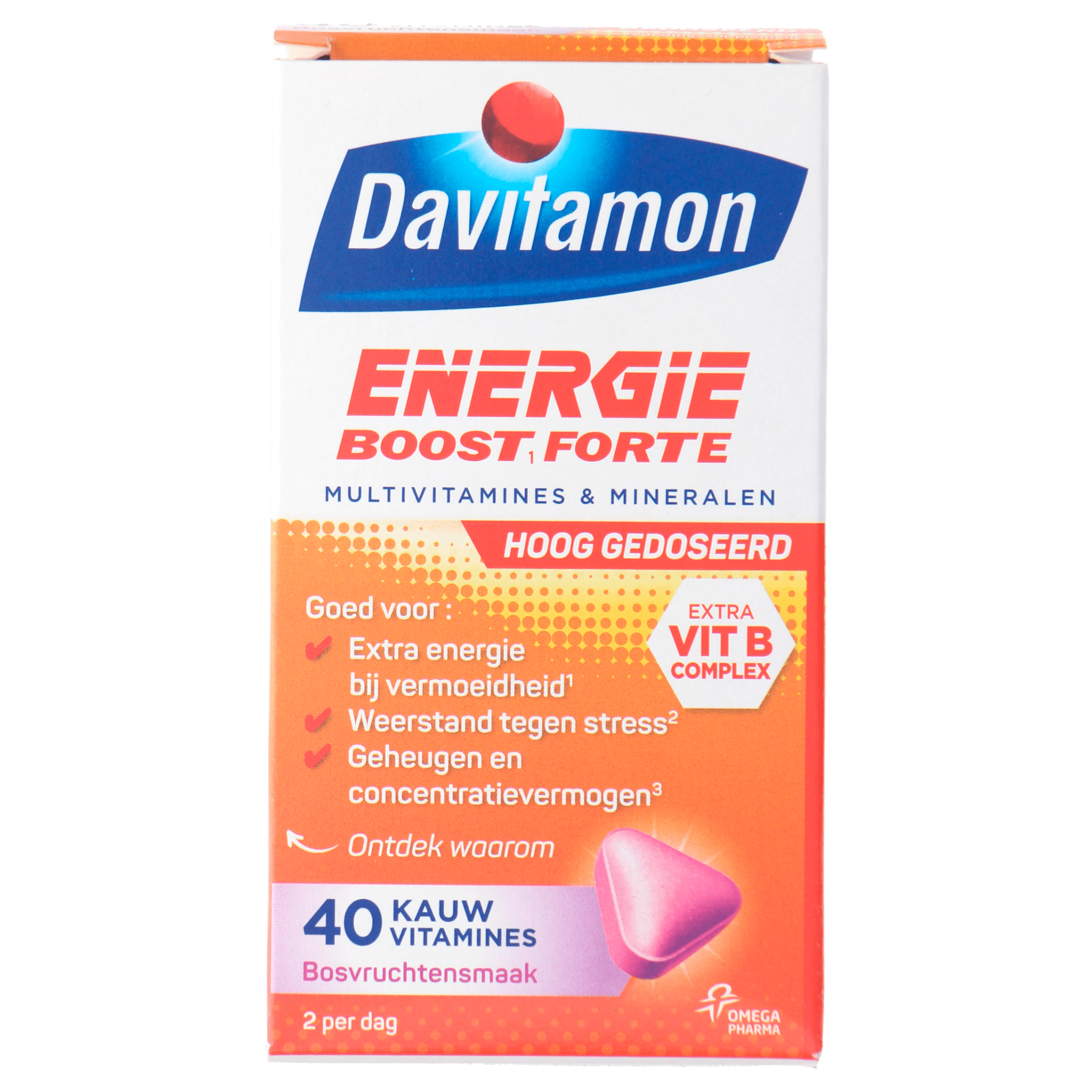 Davitamon Vitamine Energie kauwtablet Per Doos 40 st
