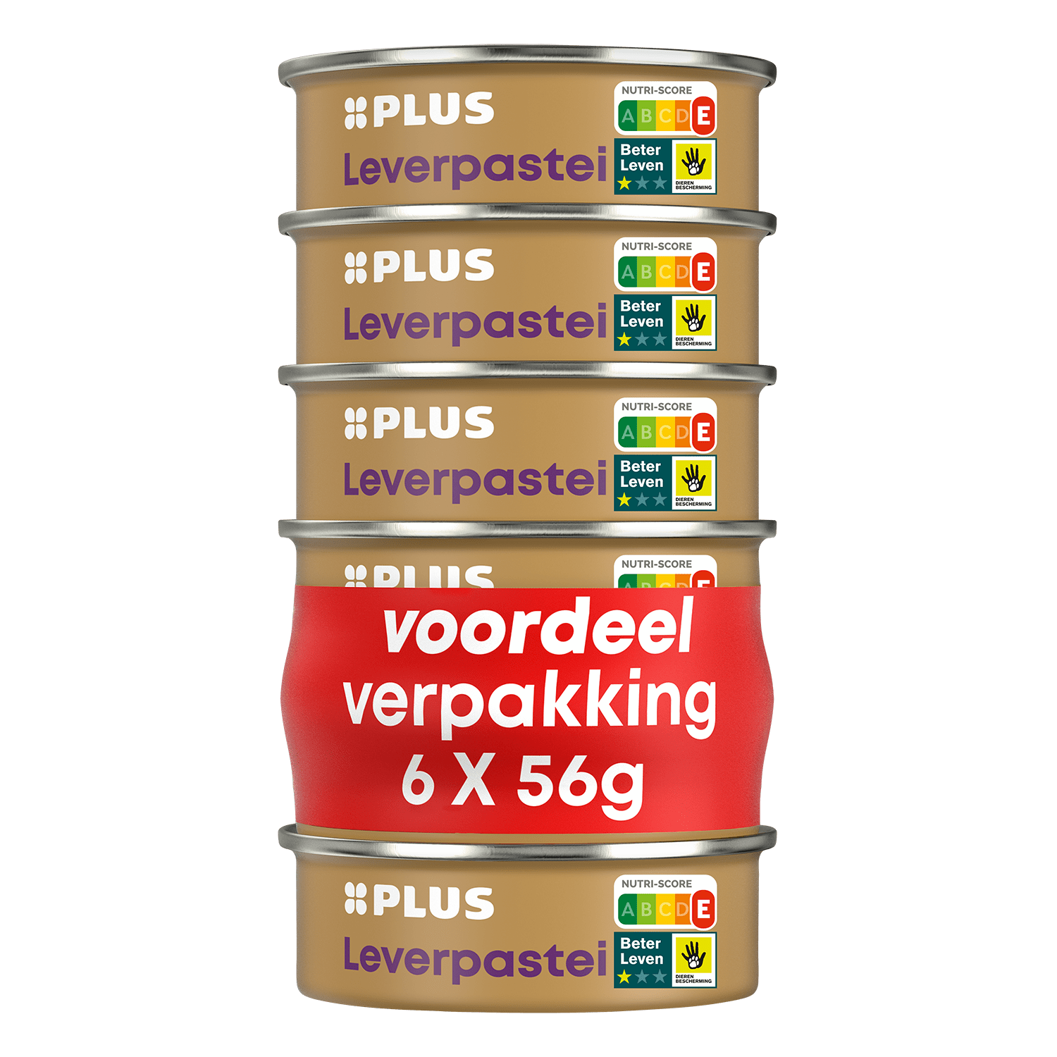 PLUS Leverpastei 6-pack Per Set 336 g