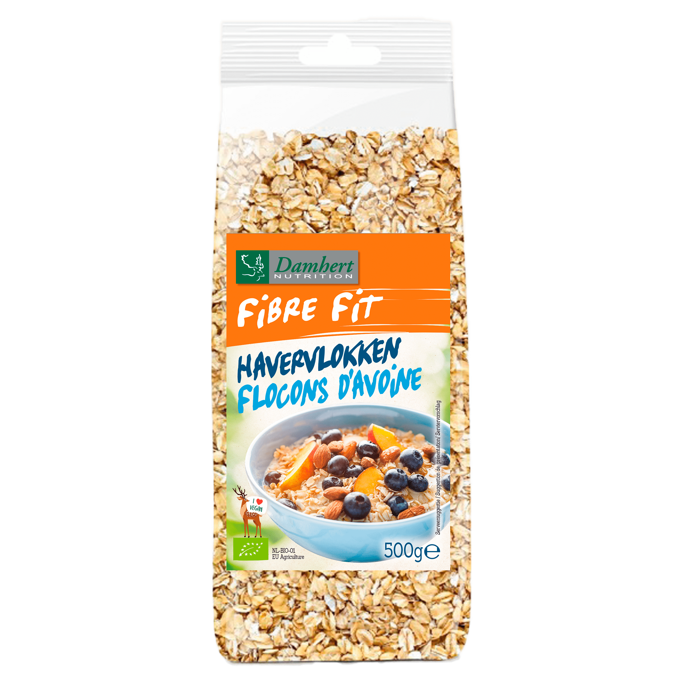Damhert Fibre fit havervlokken bio Per Zak 500 g