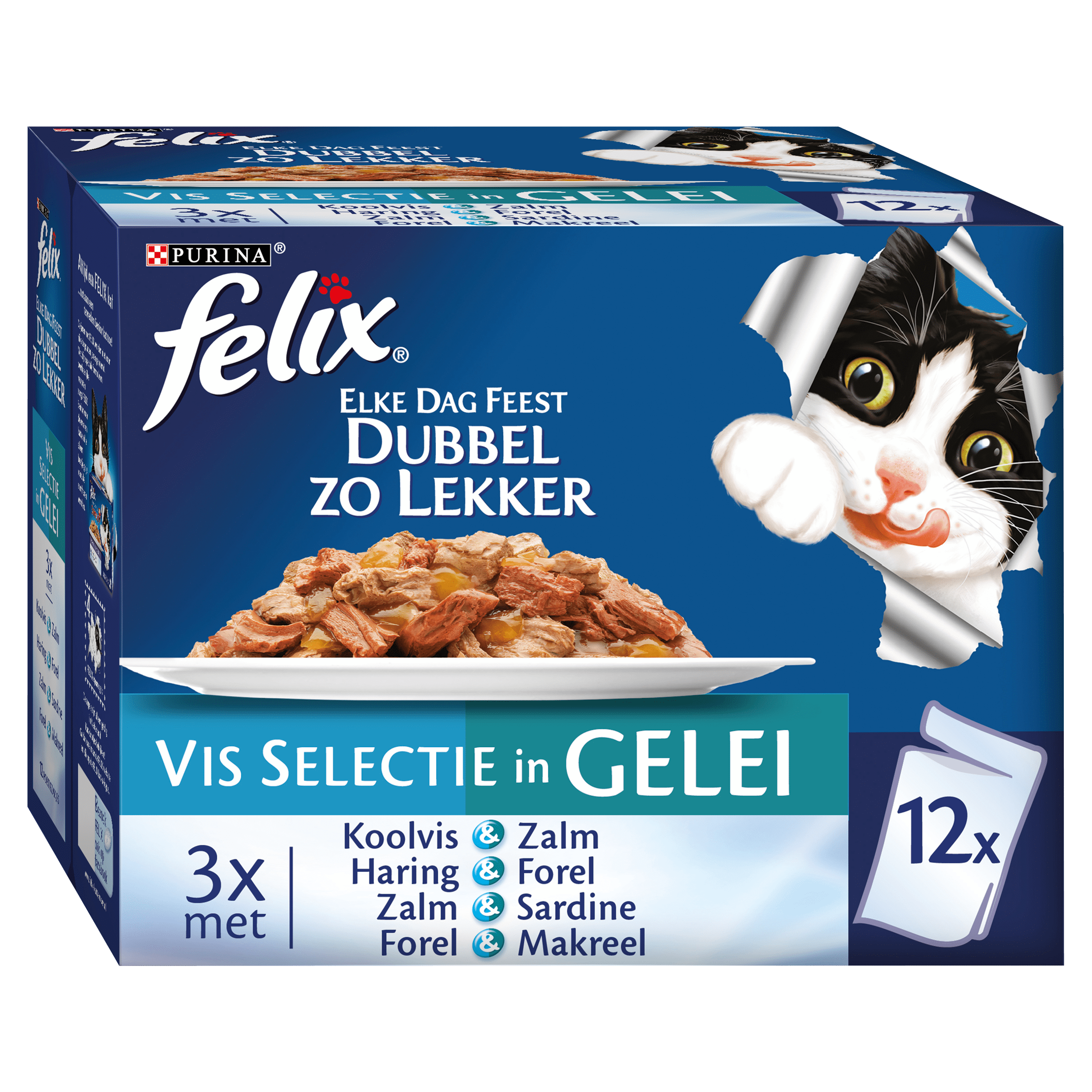 Felix Elke Dag Feest kattenvoer vis selectie Per Doos 12 st
