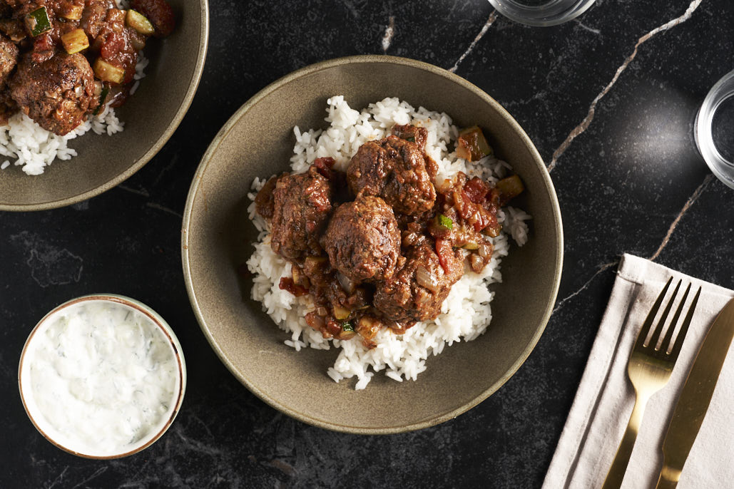 Kofte met rijst en tzatziki | Recepten | PLUS